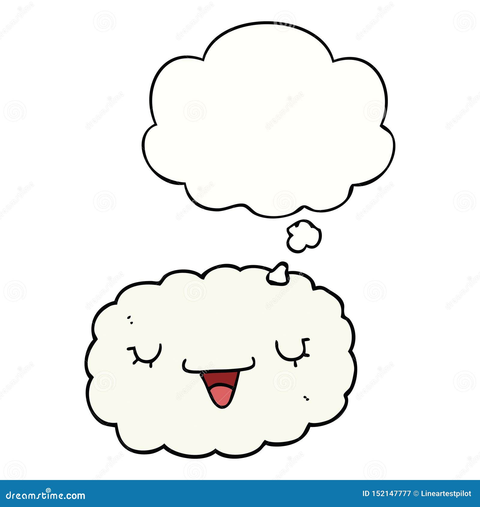 A Creative Cartoon Cloud and Thought Bubble Stock Vector - Illustration ...