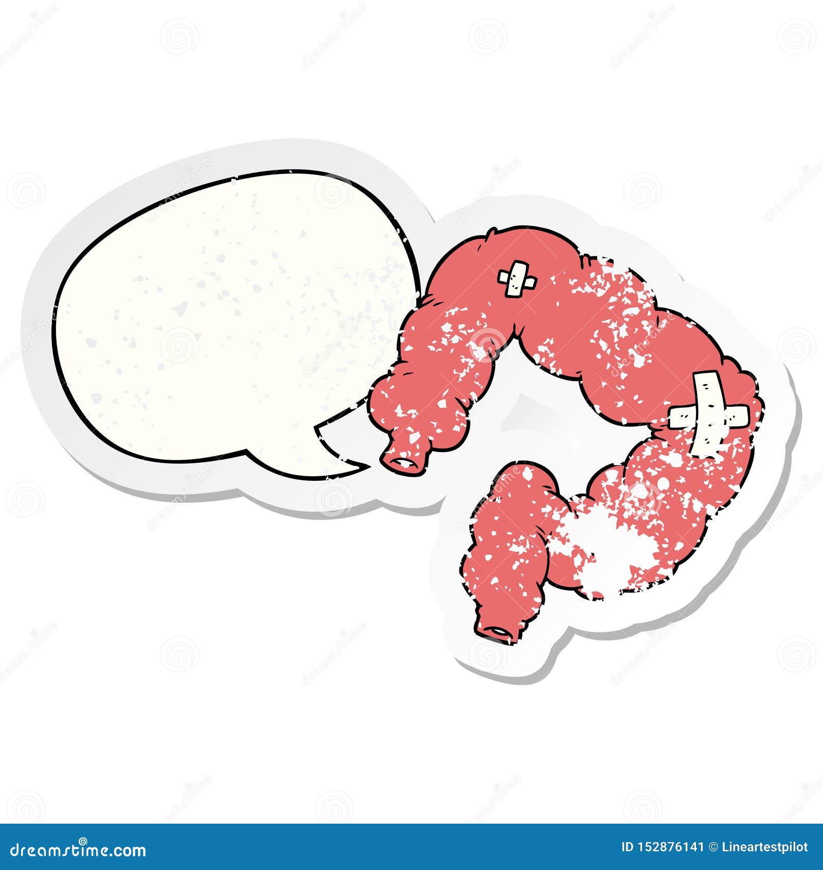 A Creative Cartoon Colon and Speech Bubble Distressed Sticker Stock ...