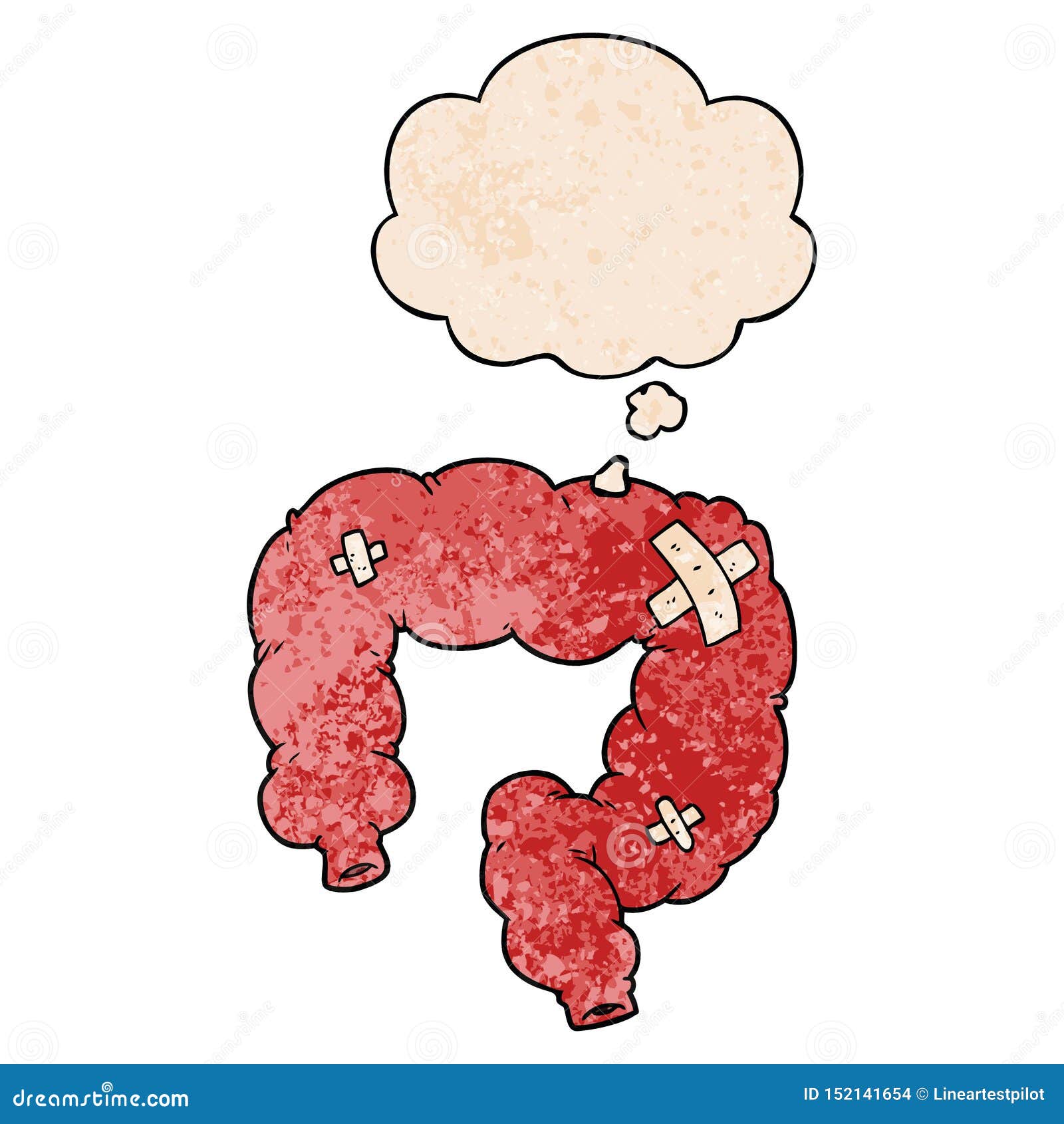 A Creative Cartoon Colon and Thought Bubble in Grunge Texture Pattern ...