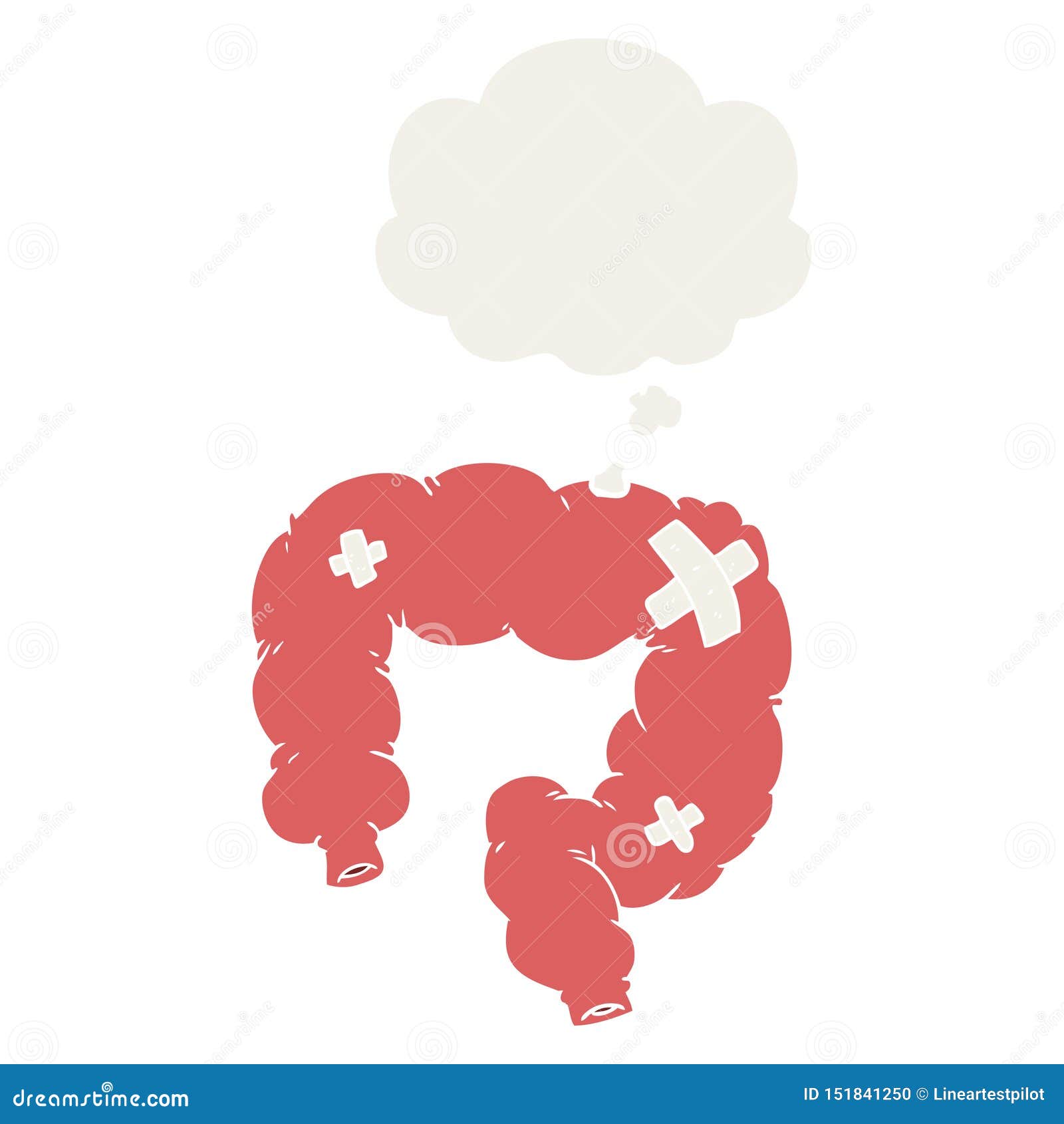 A Creative Cartoon Colon and Thought Bubble in Retro Style Stock Vector ...