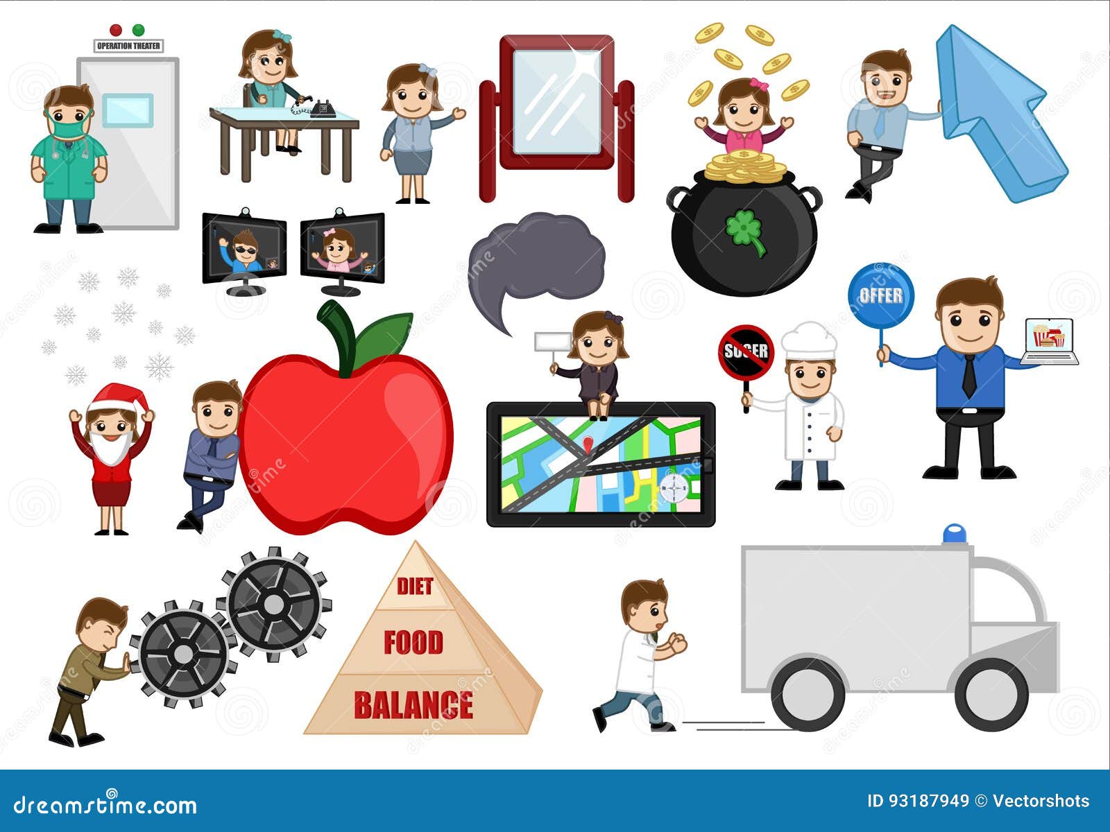 Creative Cartoon Concepts Vectors Stock Vector - Illustration of comic ...