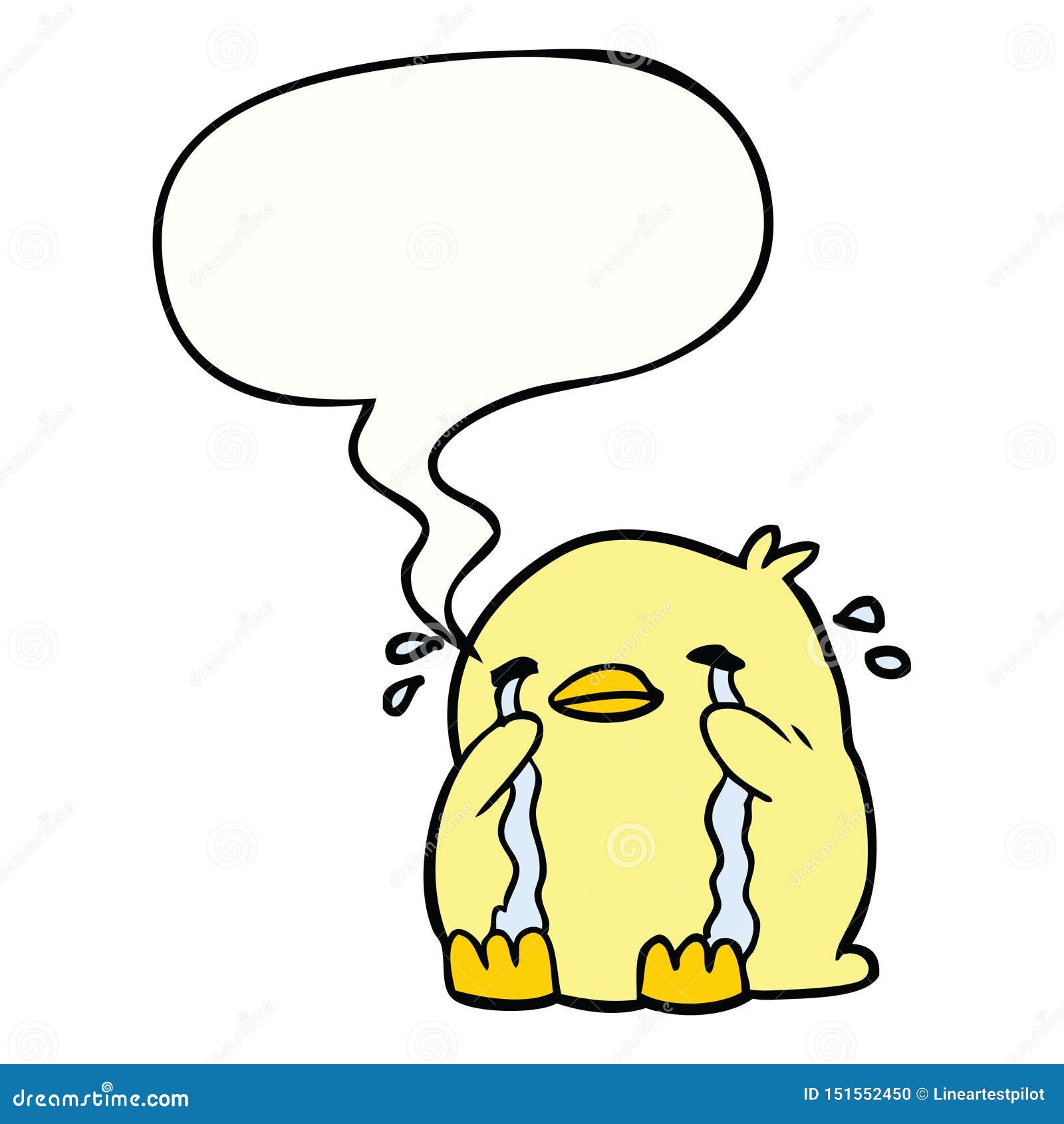 A Creative Cartoon Crying Bird and Speech Bubble Stock Vector ...