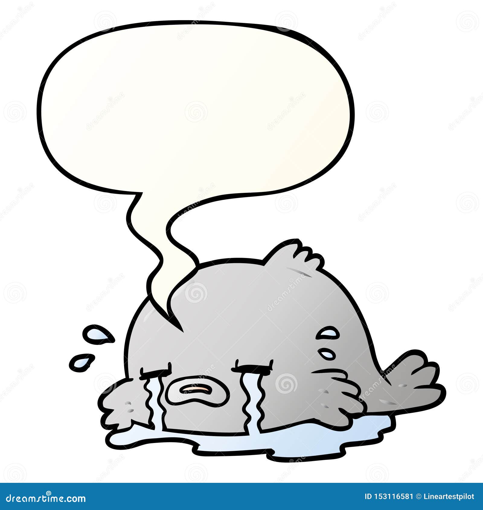 A Creative Cartoon Crying Fish and Speech Bubble in Smooth Gradient ...