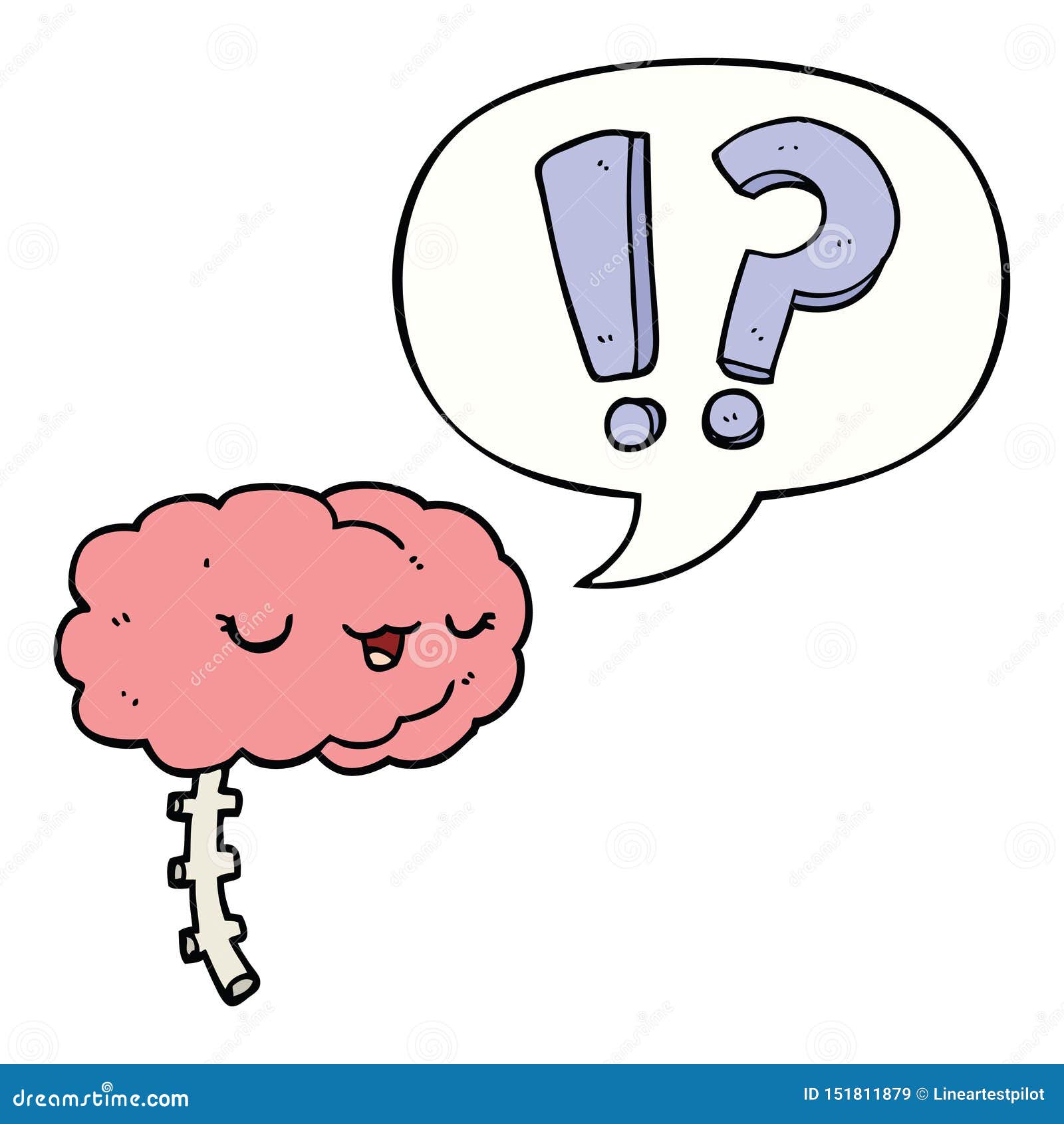 A Creative Cartoon Curious Brain and Speech Bubble Stock Vector ...