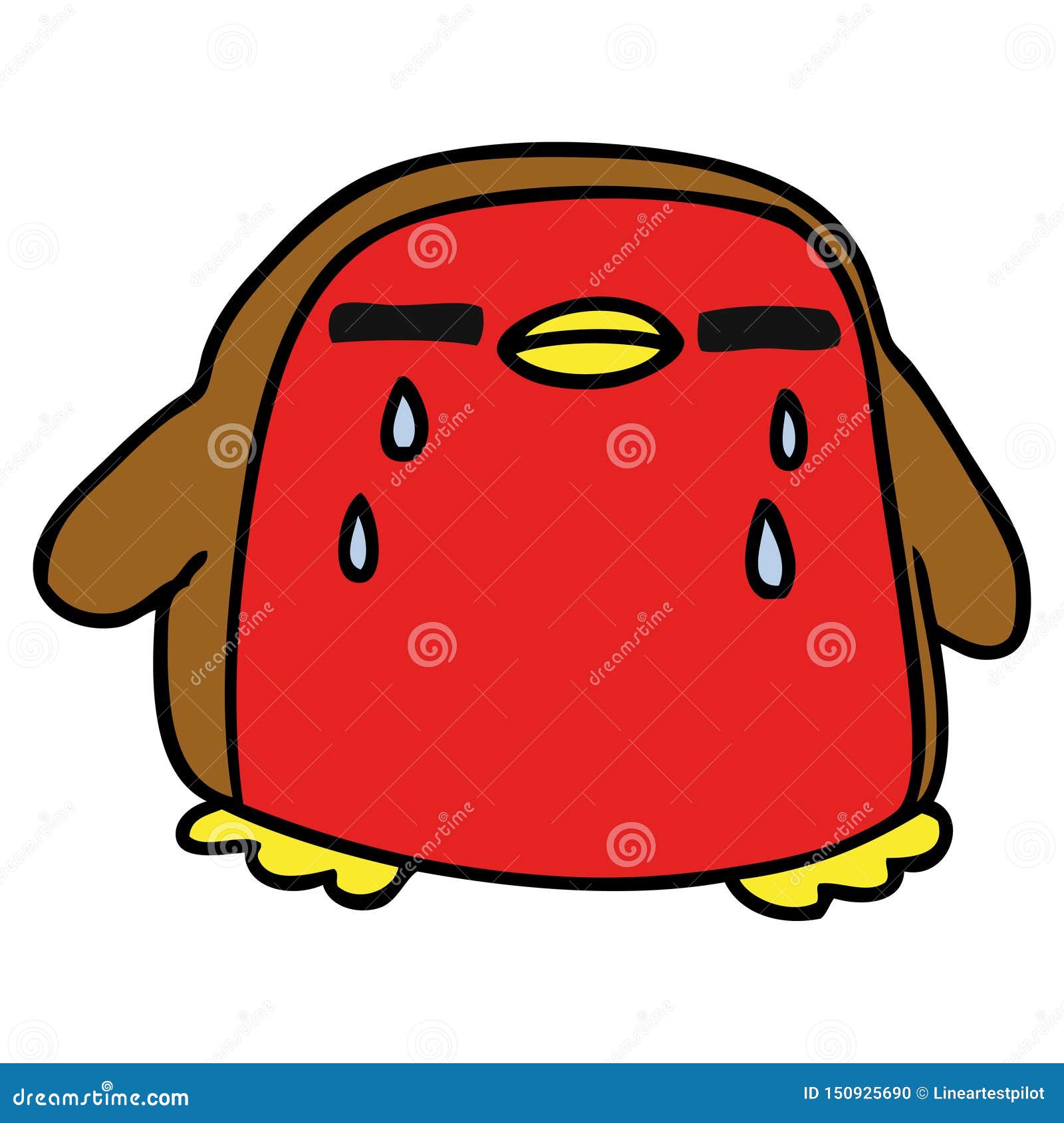 A Creative Cartoon Cute Kawaii Red Robin Stock Vector - Illustration of ...