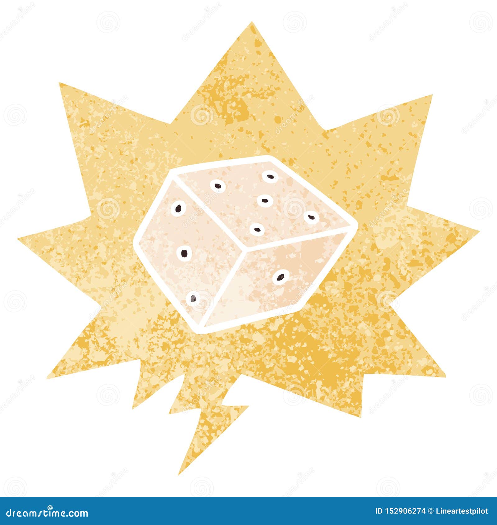 Cartoon Dice For Fantasy Dnd And Rpg Board Game. Outline Cartoon With ...