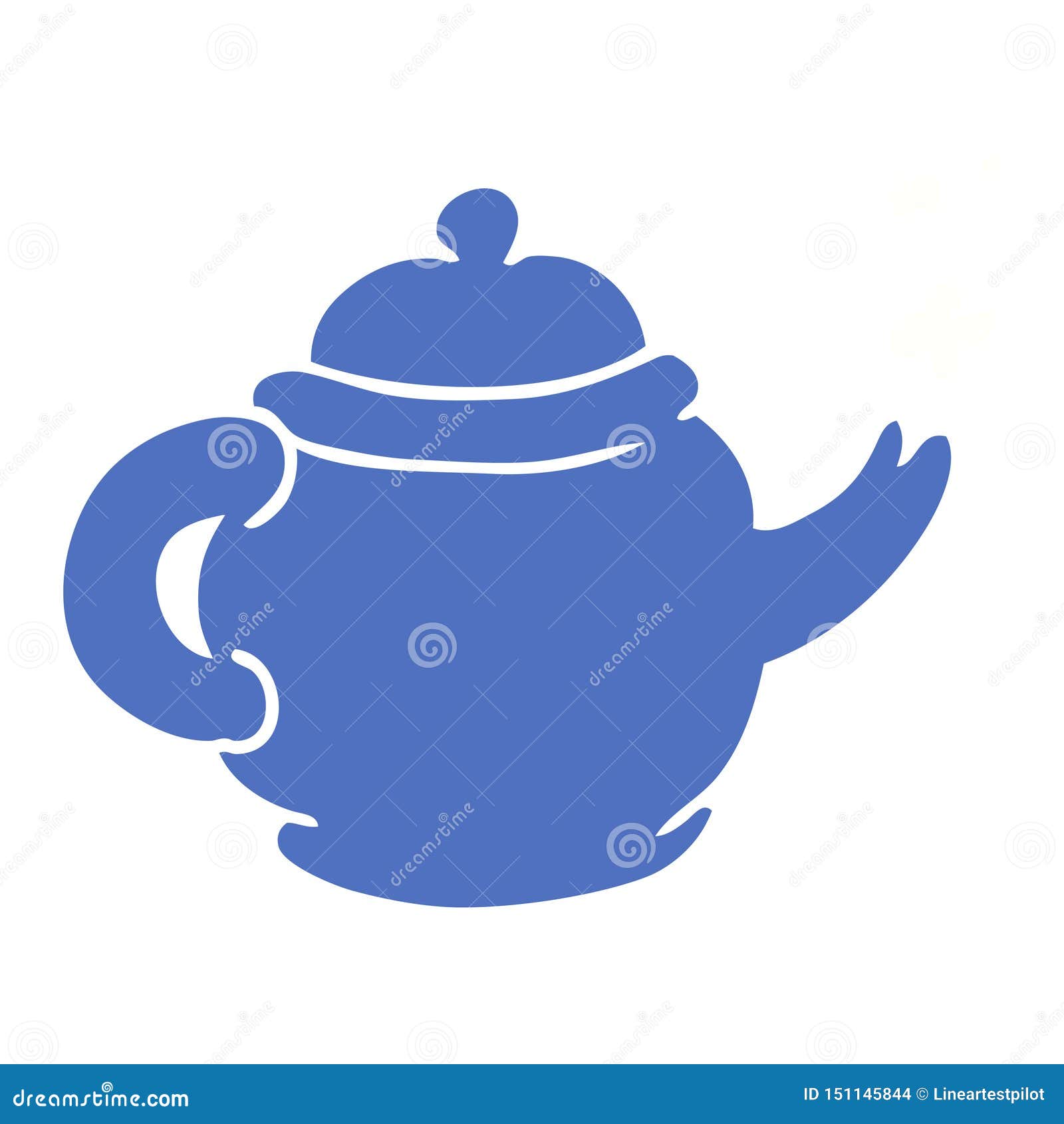 A Creative Cartoon Doodle of a Blue Tea Pot Stock Vector - Illustration ...
