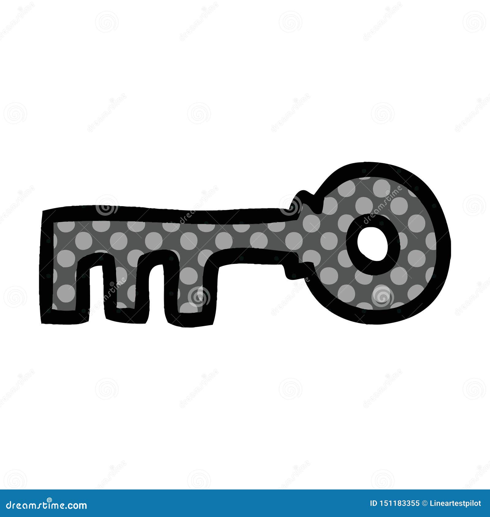 A Creative Cartoon Doodle of a Brass Key Stock Vector - Illustration of ...