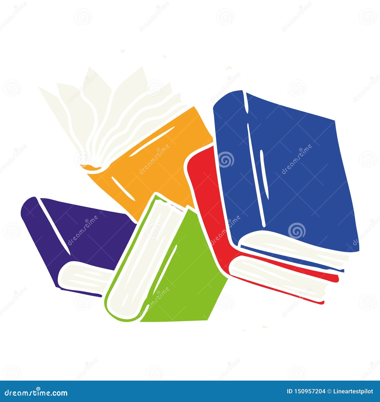 A Creative Cartoon Doodle of a Collection of Books Stock Vector ...
