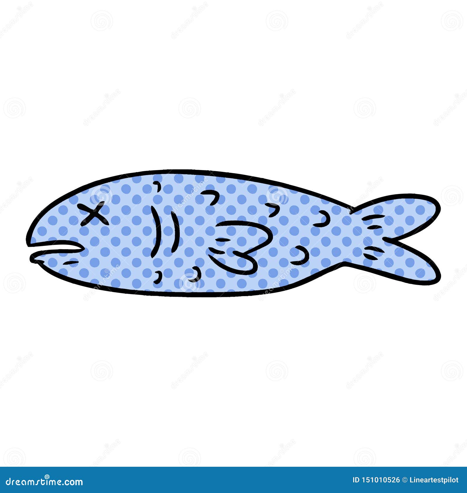 A Creative Cartoon Doodle of a Dead Fish Stock Vector - Illustration of ...