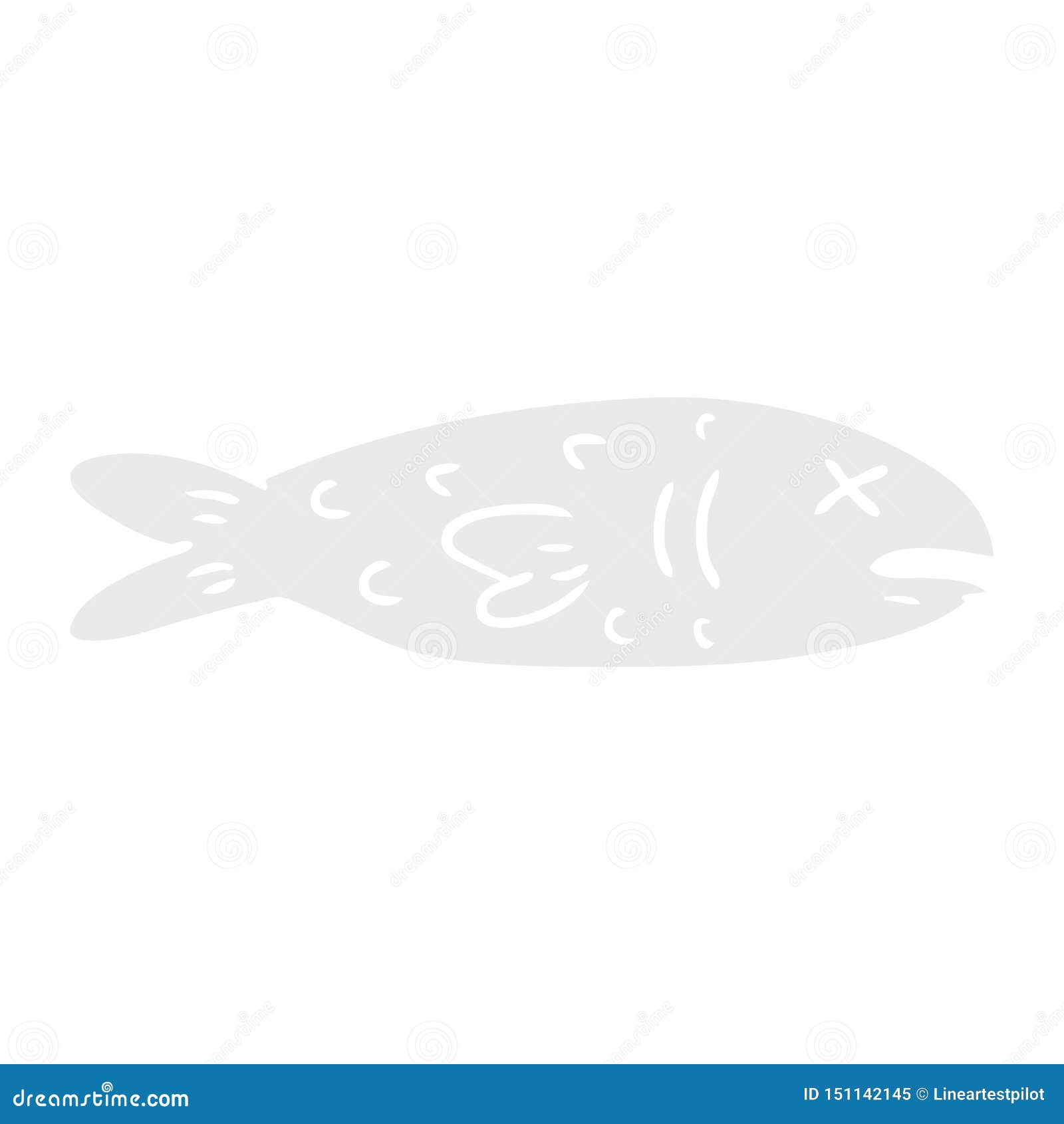 A Creative Cartoon Doodle of a Dead Fish Stock Vector - Illustration of ...