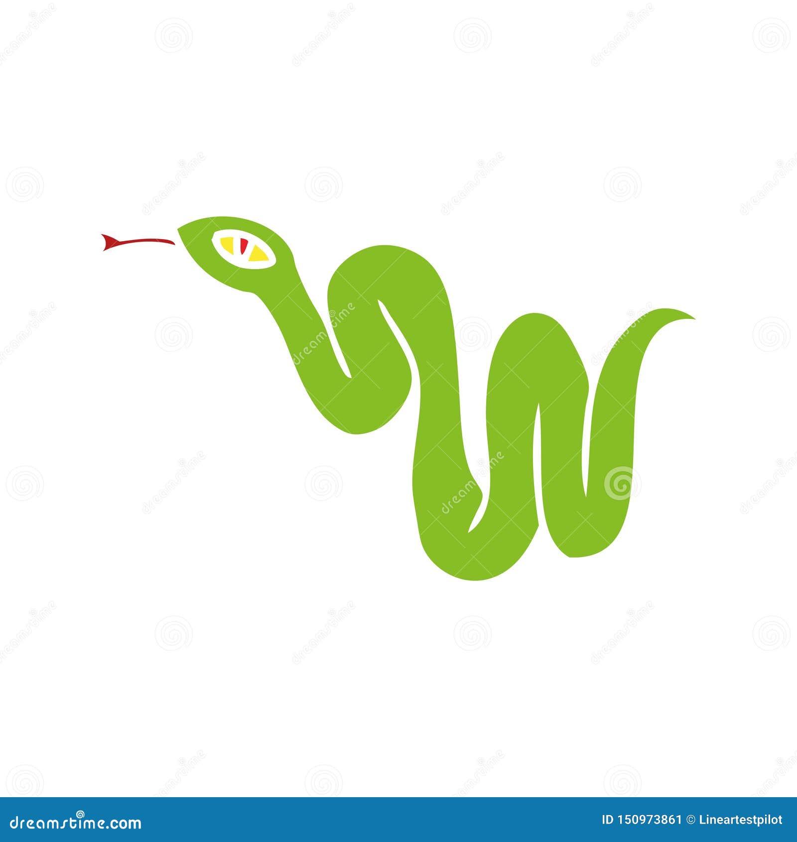 A Creative Cartoon Doodle of a Garden Snake Stock Vector - Illustration ...