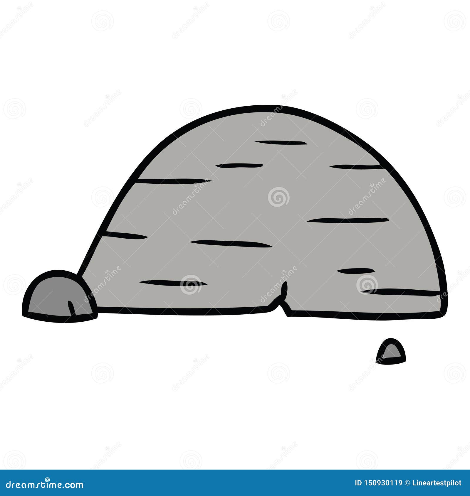 A Creative Cartoon Doodle of Grey Stone Boulder Stock Vector ...