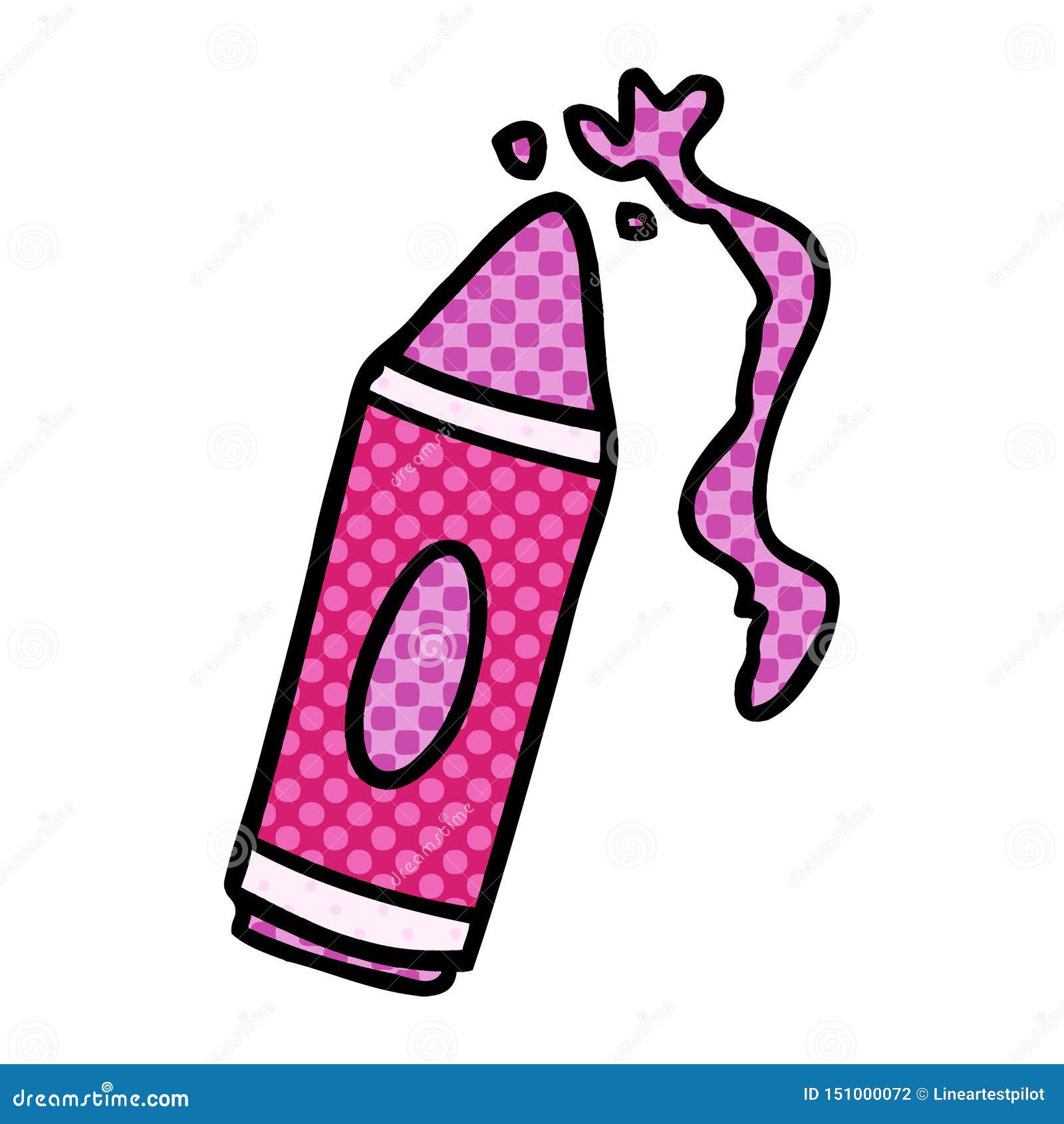A Creative Cartoon Doodle of a Pink Crayon Stock Vector - Illustration ...