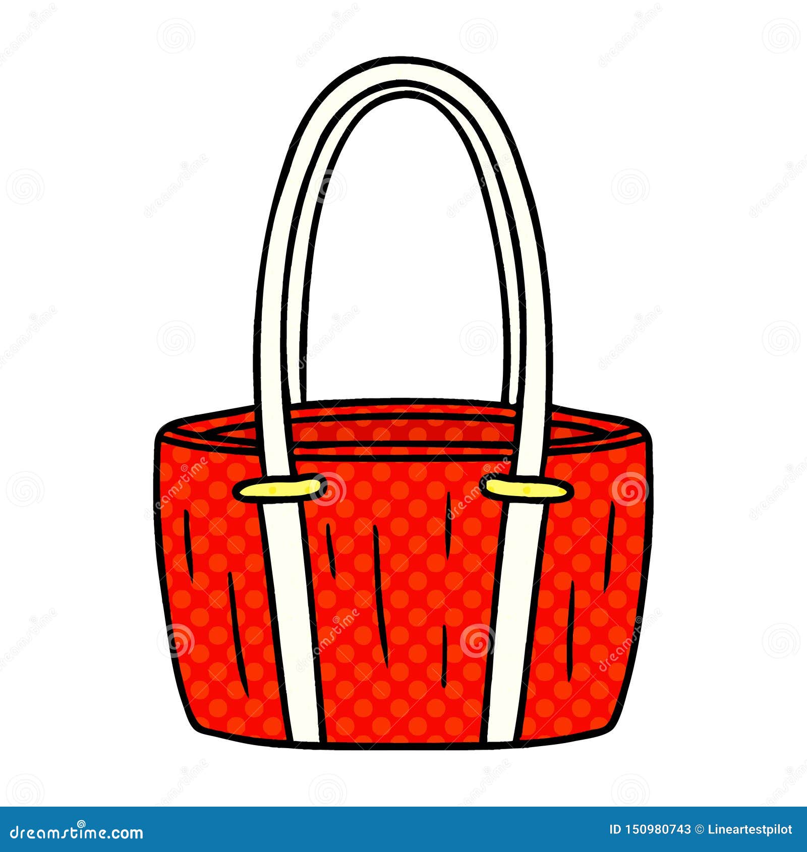 A Creative Cartoon Doodle of a Red Big Bag Stock Vector - Illustration ...