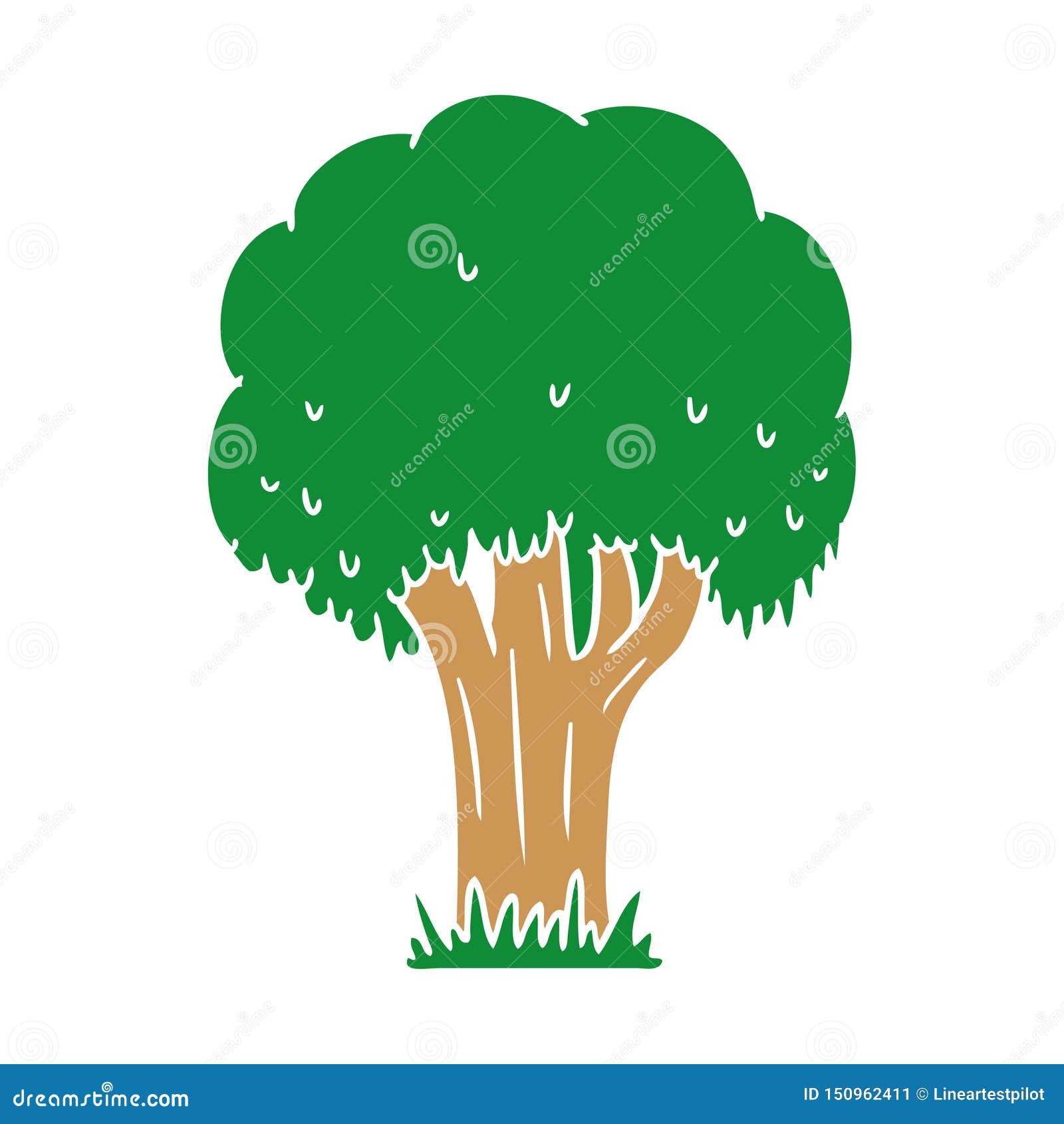 A Creative Cartoon Doodle of a Summer Tree Stock Vector - Illustration ...