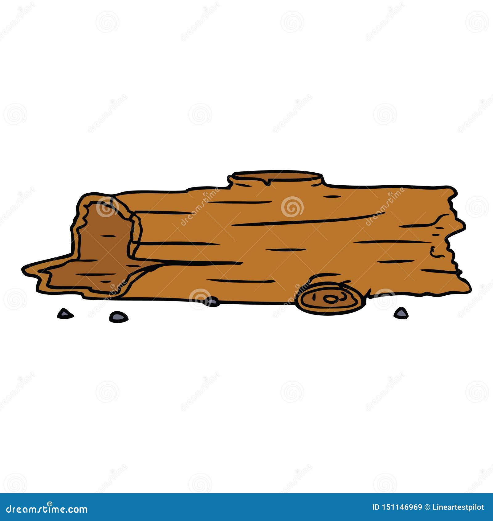 A Creative Cartoon Doodle of a Tree Log Stock Vector - Illustration of ...