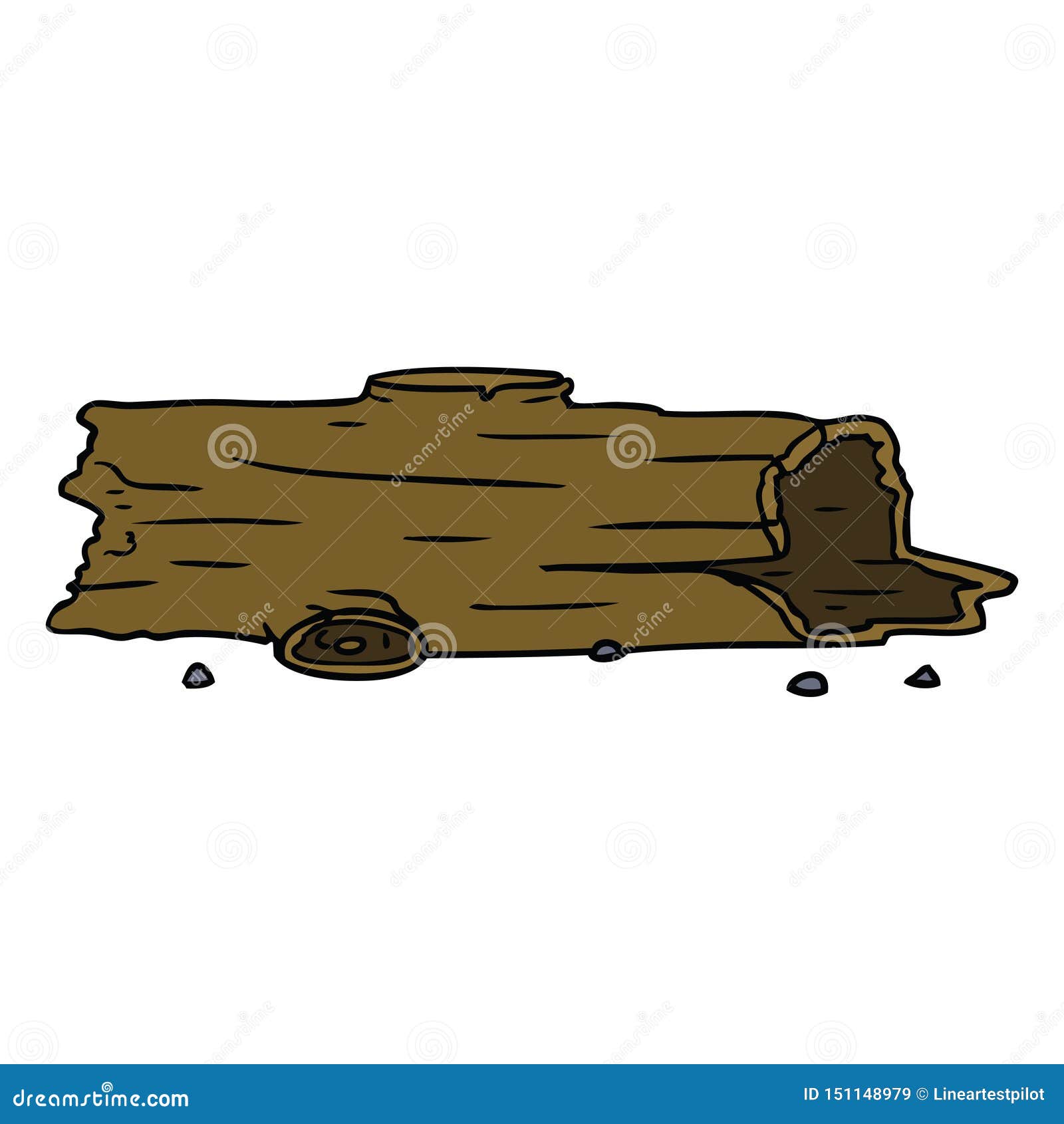 A Creative Cartoon Doodle of a Tree Log Stock Vector - Illustration of ...