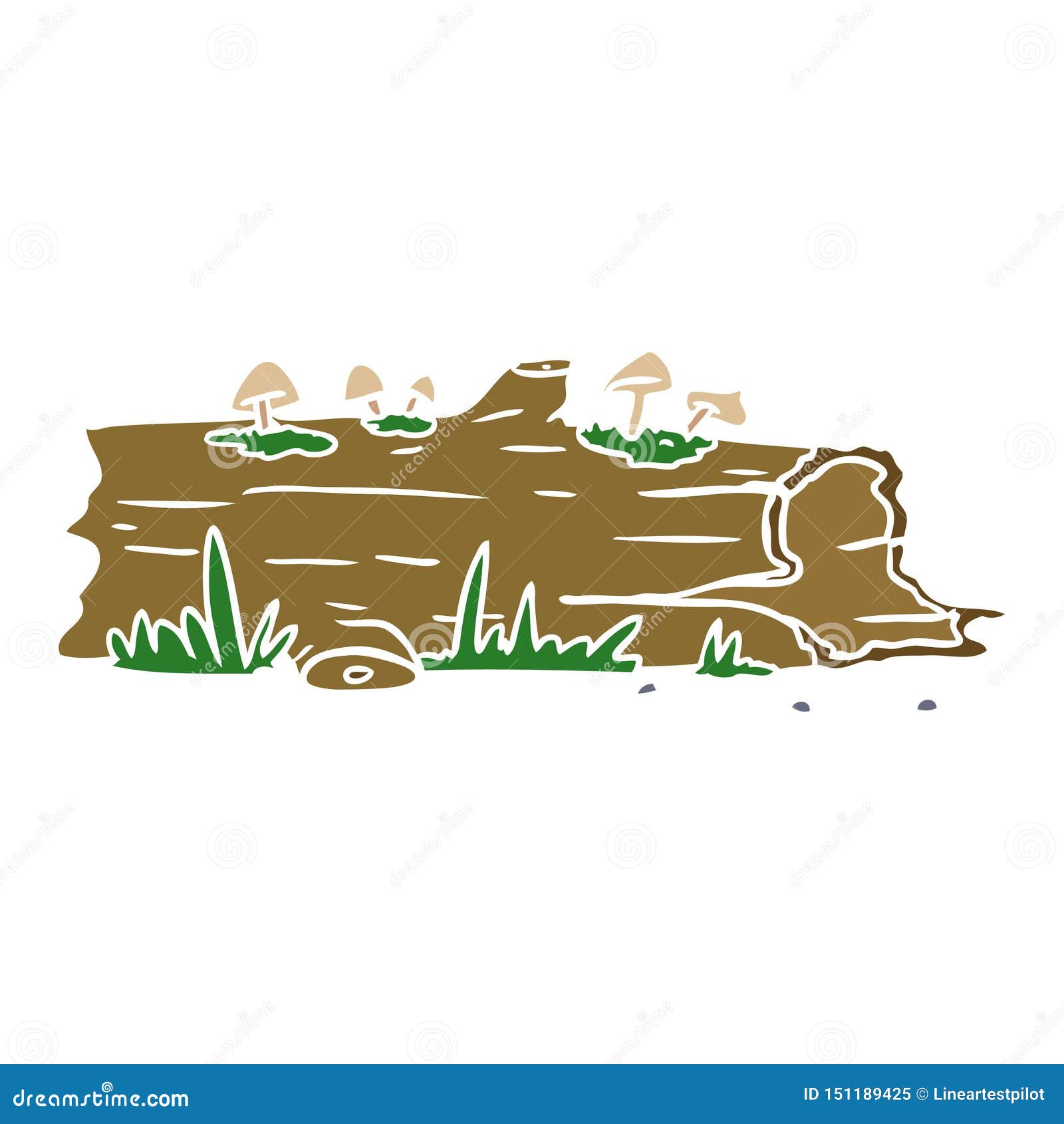 A Creative Cartoon Doodle of a Tree Log Stock Vector - Illustration of ...