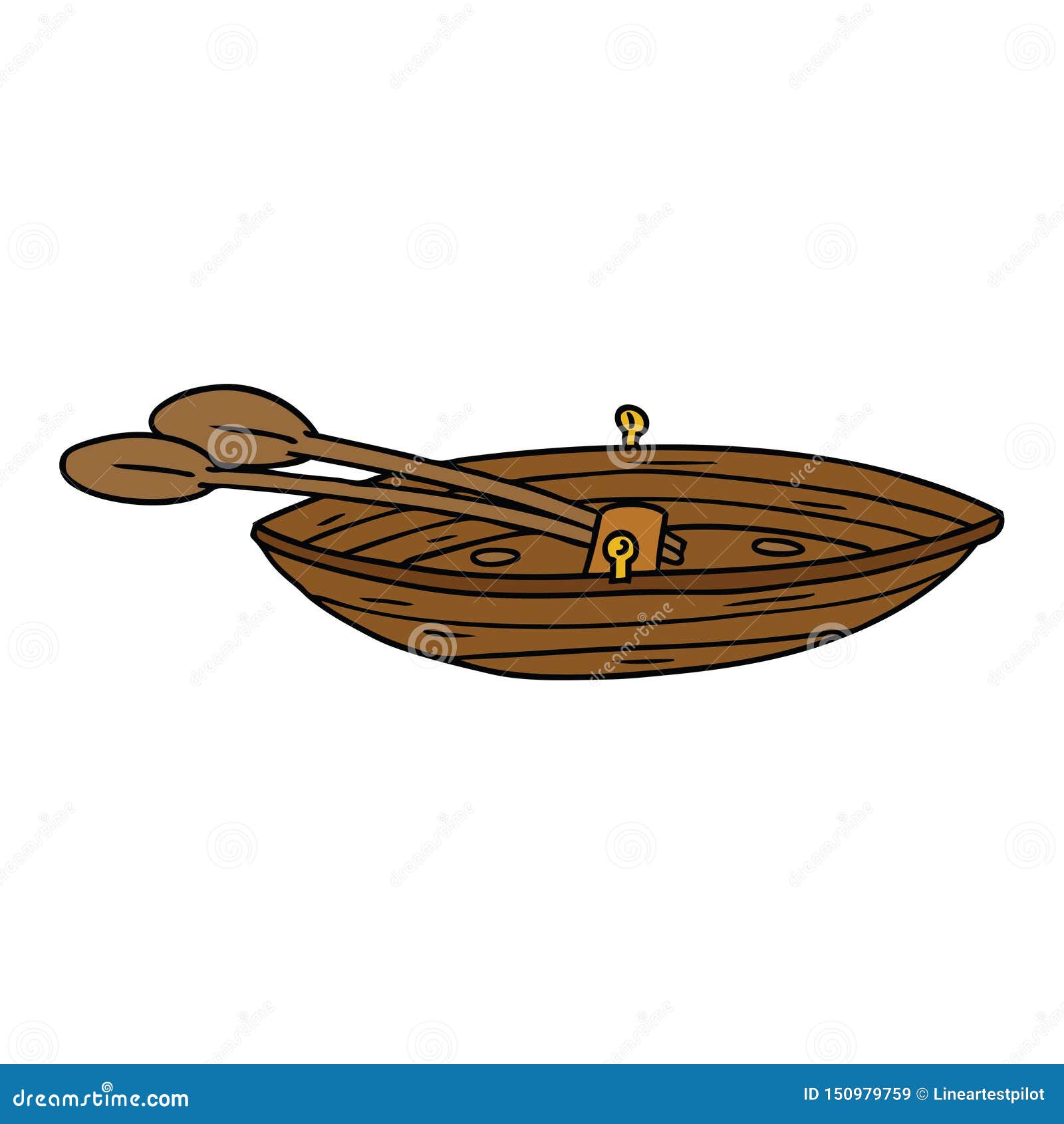 A Creative Cartoon Doodle of a Wooden Boat Stock Vector - Illustration ...