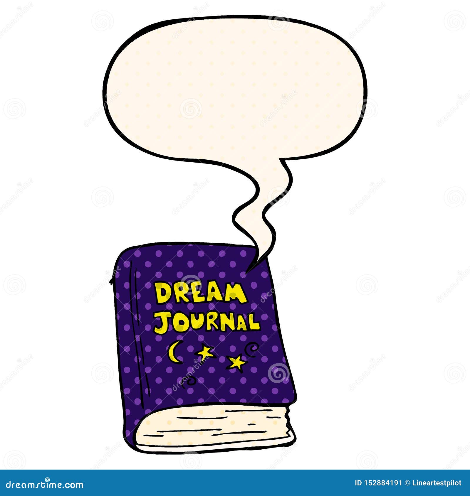 A Creative Cartoon Dream Journal and Speech Bubble in Comic Book Style ...