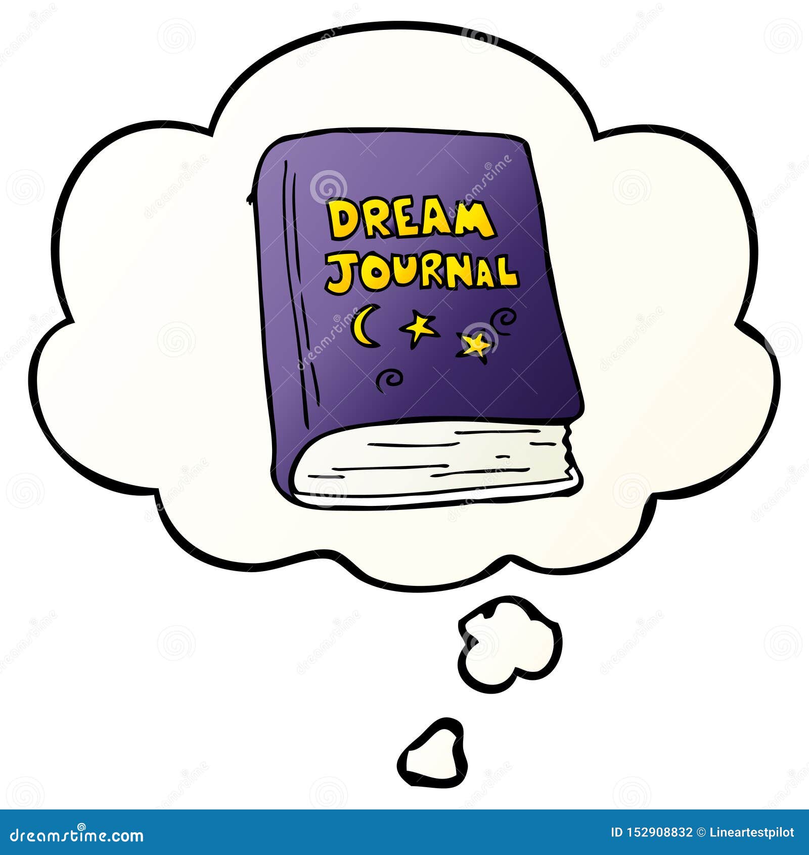 A Creative Cartoon Dream Journal and Thought Bubble in Smooth Gradient ...