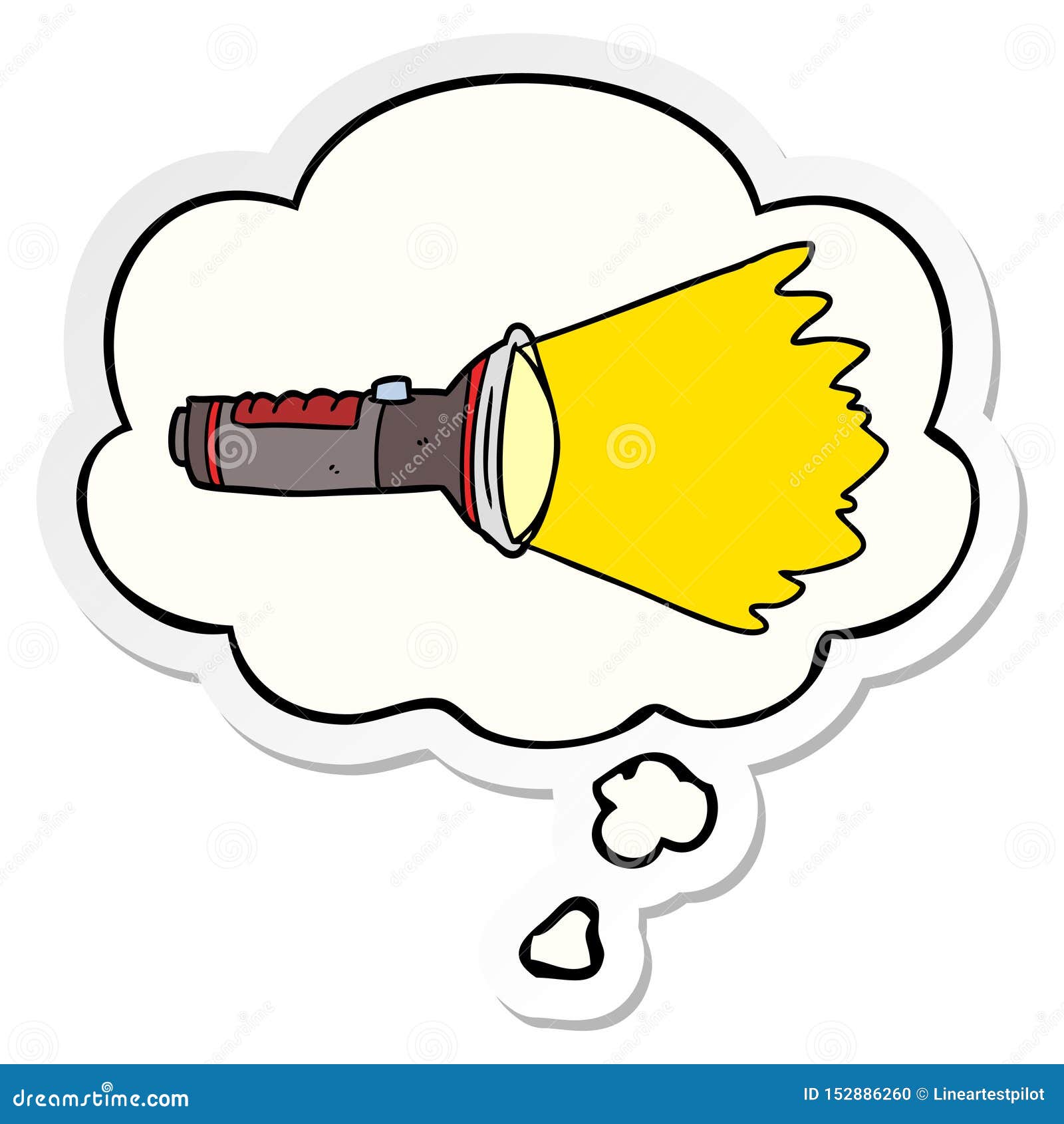 A Creative Cartoon Electric Torch and Thought Bubble As a Printed ...