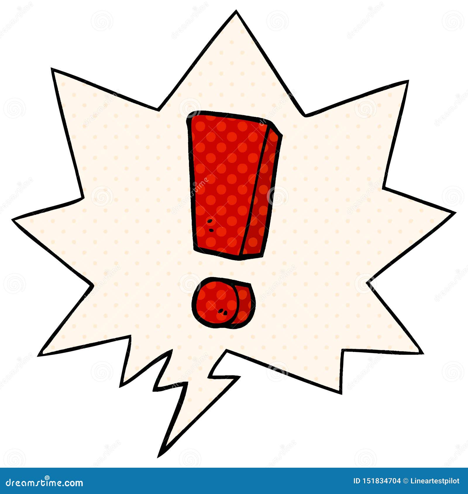 A Creative Cartoon Exclamation Mark and Speech Bubble in Comic Book ...