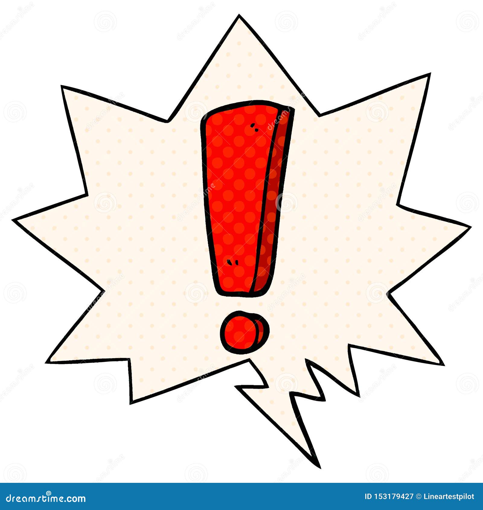 A Creative Cartoon Exclamation Mark and Speech Bubble in Comic Book ...