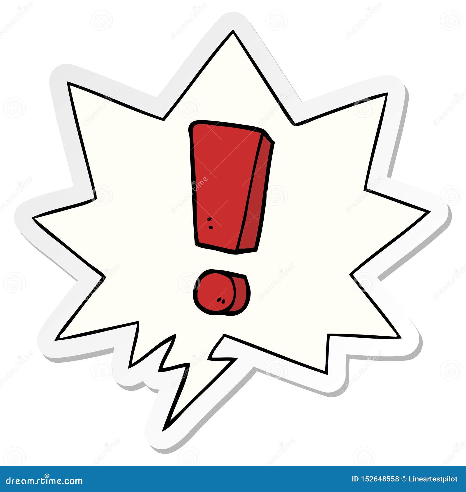 A Creative Cartoon Exclamation Mark and Speech Bubble Sticker Stock ...