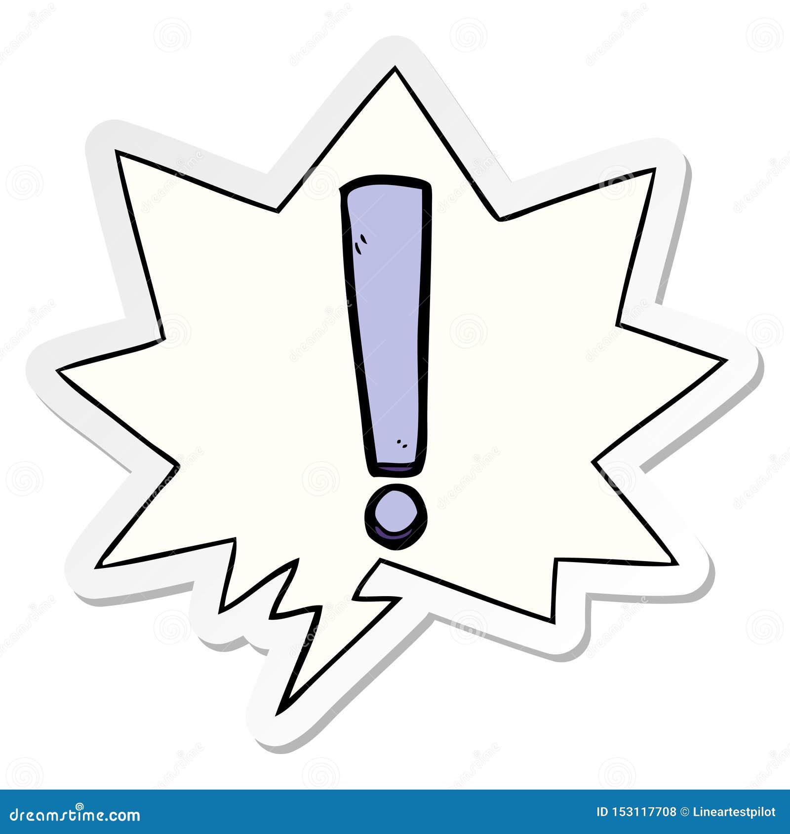 A Creative Cartoon Exclamation Mark and Speech Bubble Sticker Stock ...