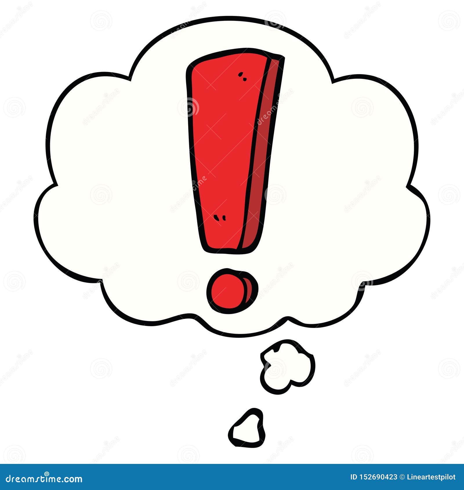 A Creative Cartoon Exclamation Mark and Thought Bubble Stock Vector ...
