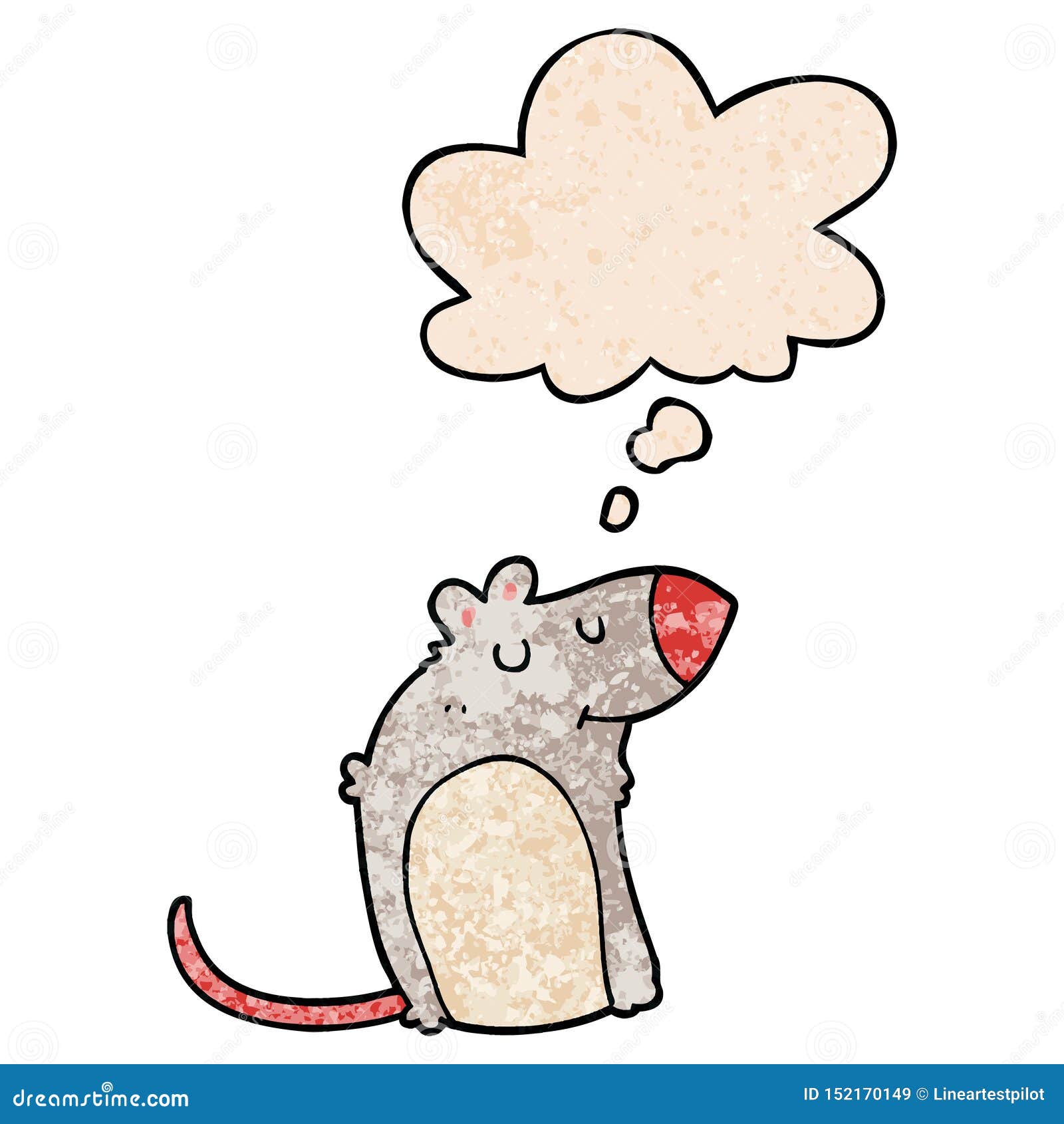 A Creative Cartoon Fat Rat and Thought Bubble in Grunge Texture Pattern ...