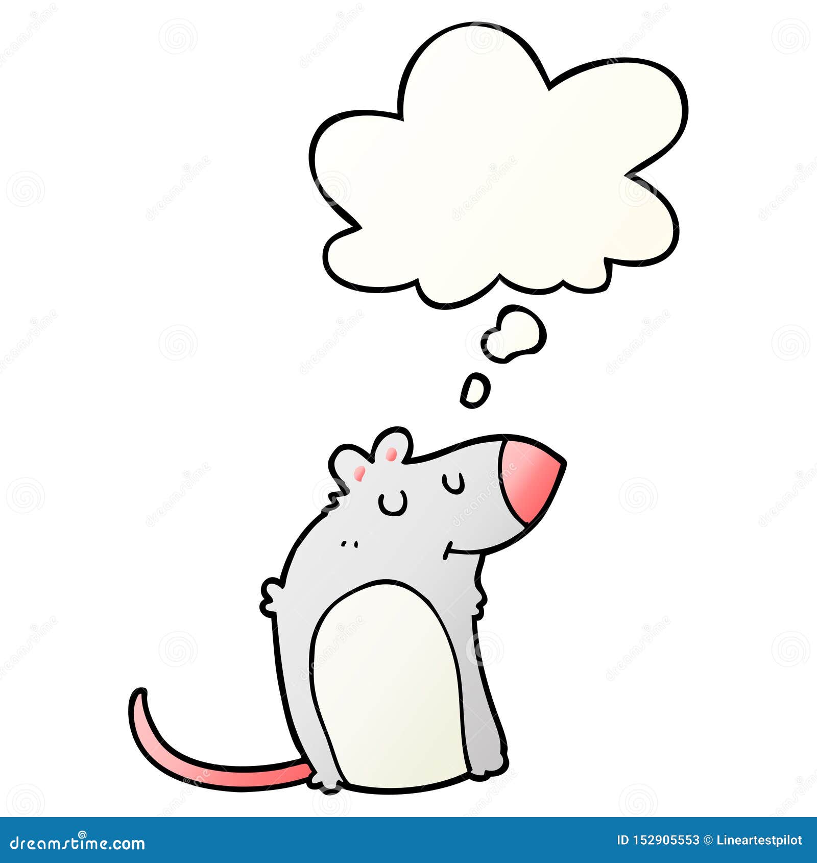 A Creative Cartoon Fat Rat and Thought Bubble in Smooth Gradient Style ...