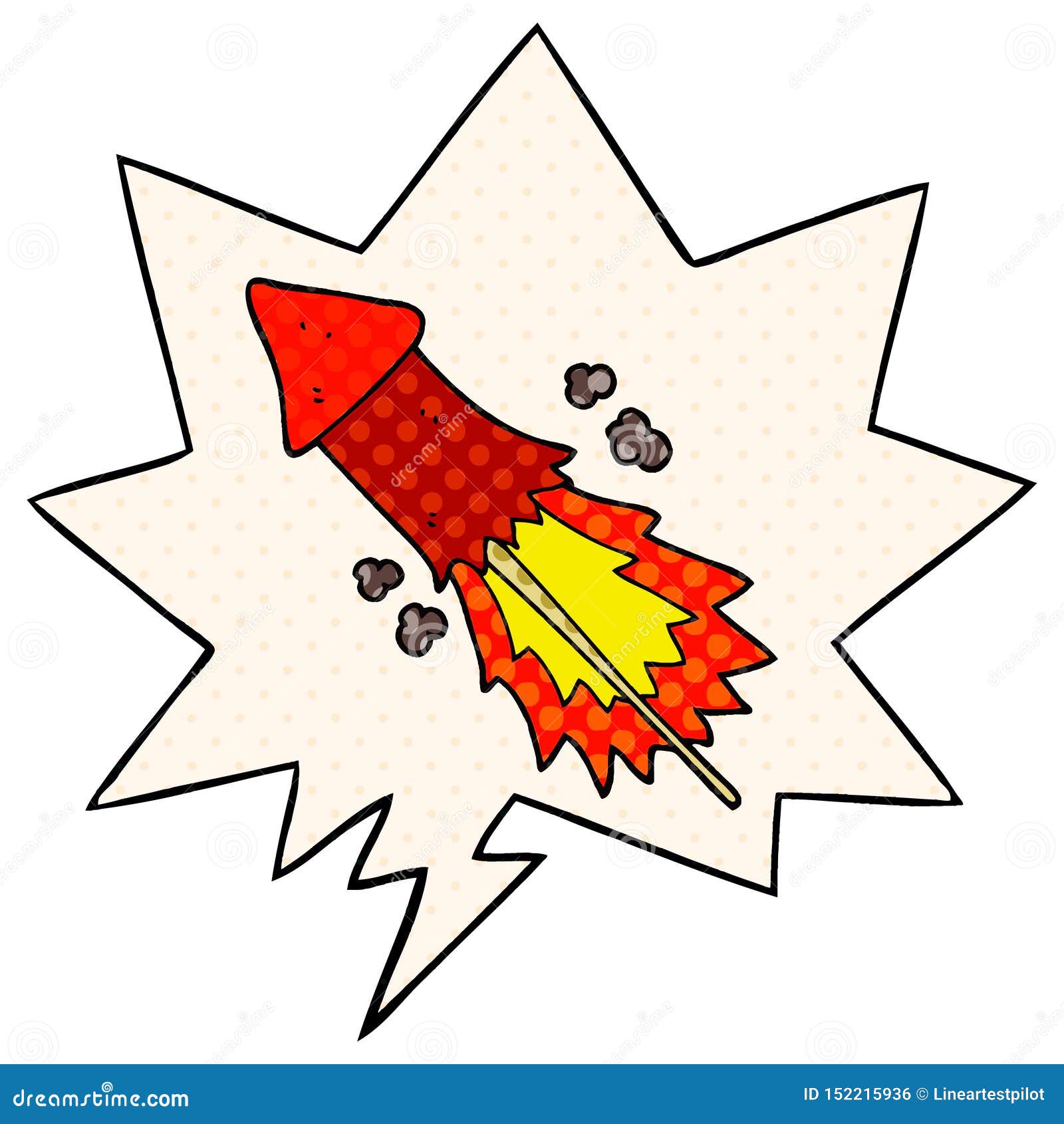 A Creative Cartoon Firework and Speech Bubble in Comic Book Style Stock ...