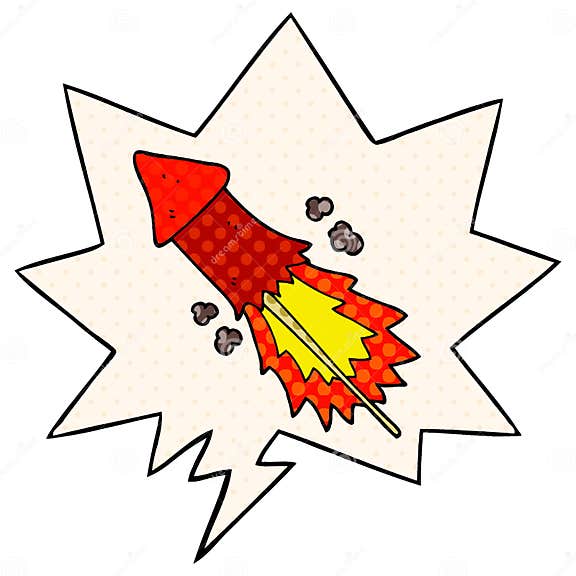 A Creative Cartoon Firework and Speech Bubble in Comic Book Style Stock ...