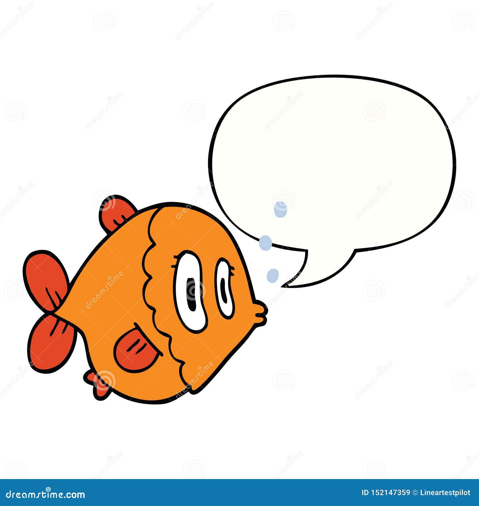 A Creative Cartoon Fish and Speech Bubble Stock Vector - Illustration ...
