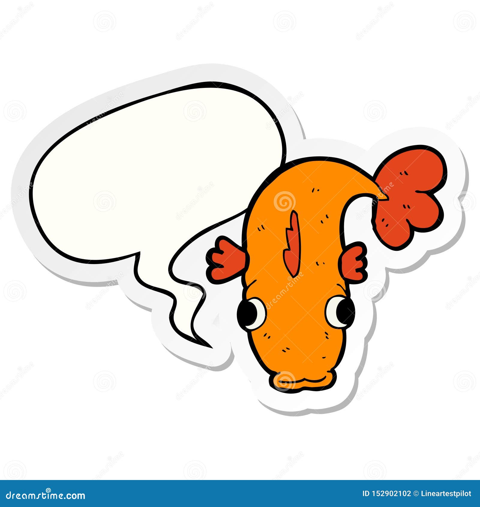 A Creative Cartoon Fish and Speech Bubble Sticker Stock Vector ...