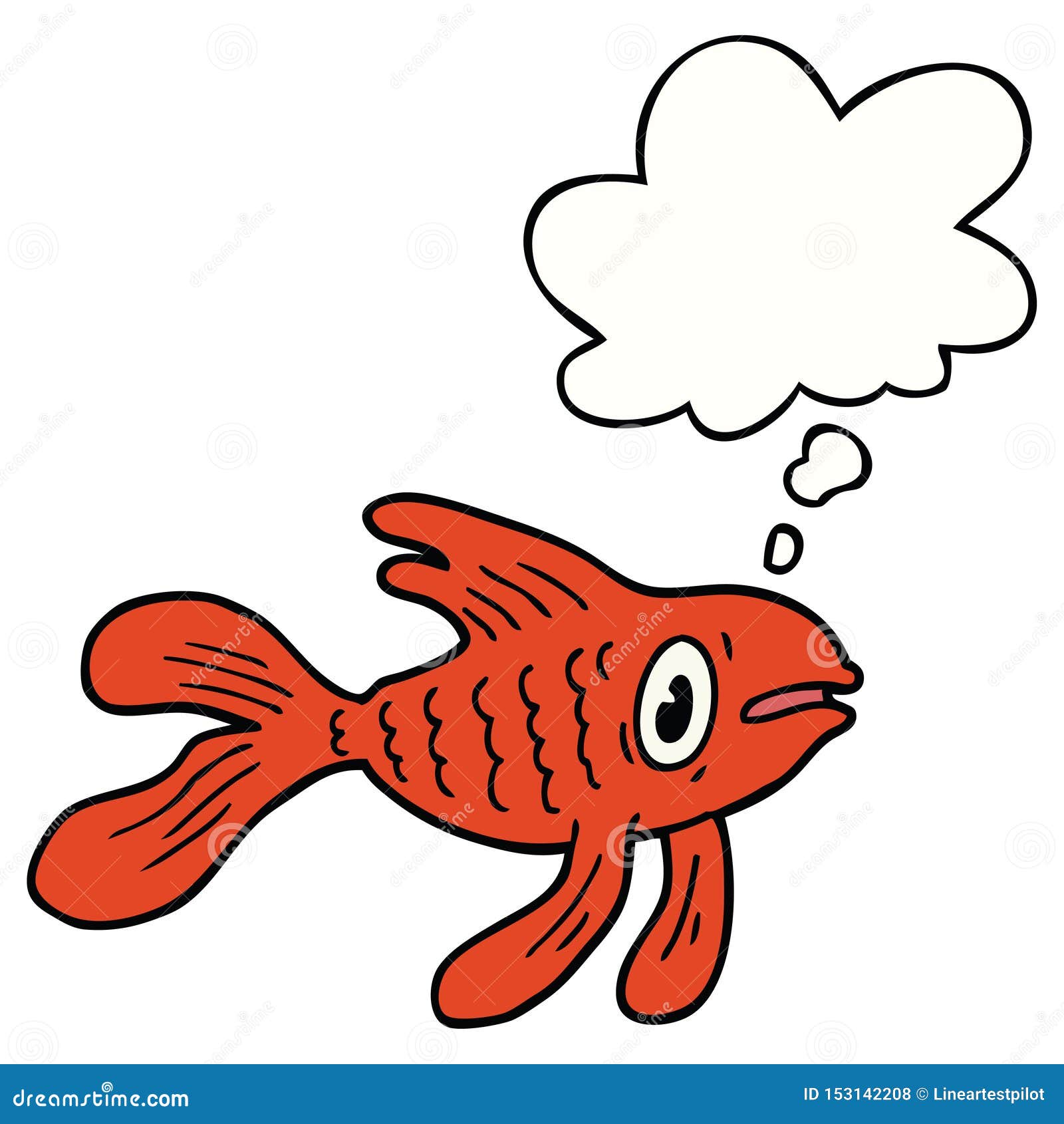 A Creative Cartoon Fish and Thought Bubble Stock Vector - Illustration ...