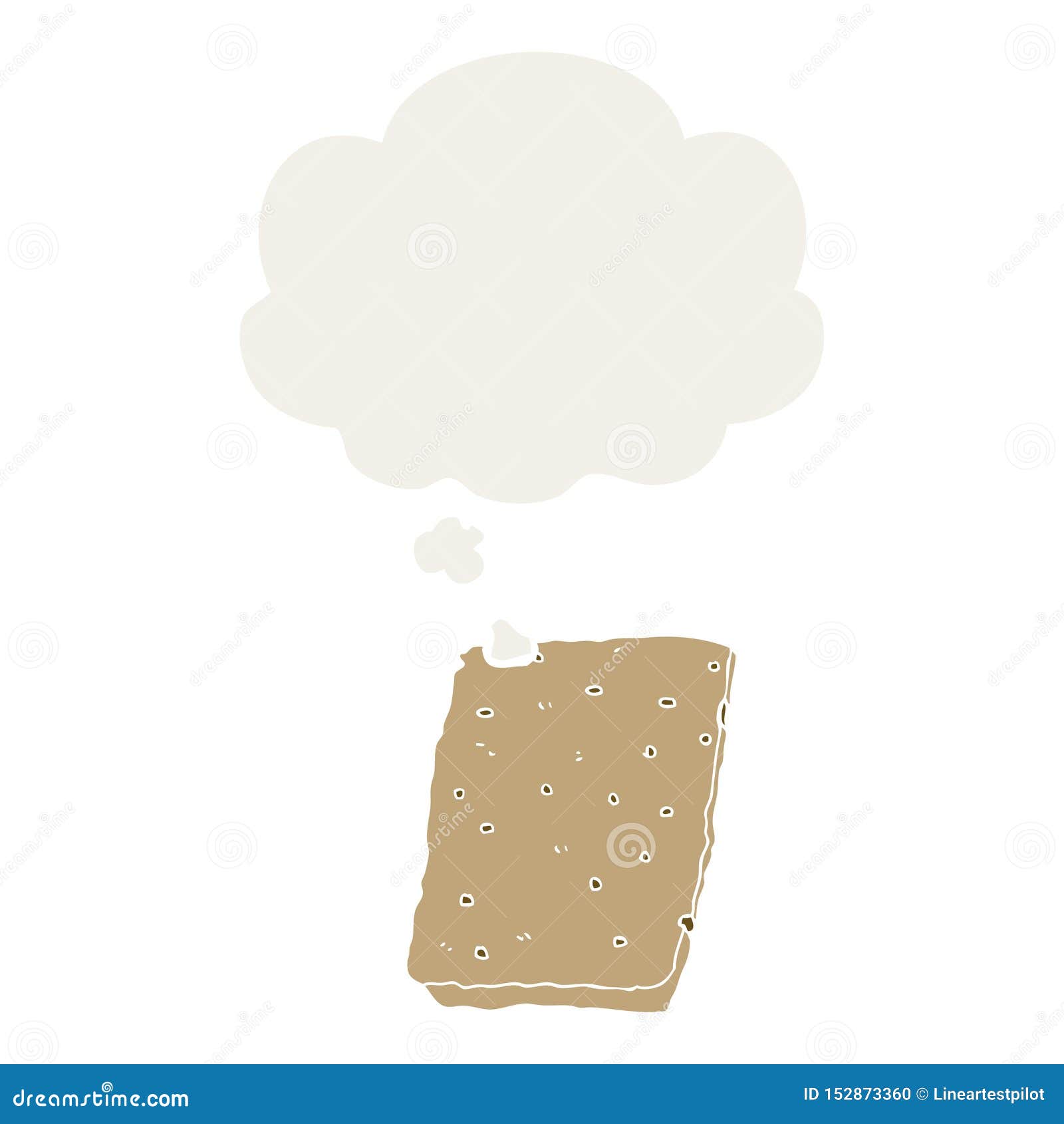A Creative Cartoon Flapjack and Thought Bubble in Retro Style Stock ...