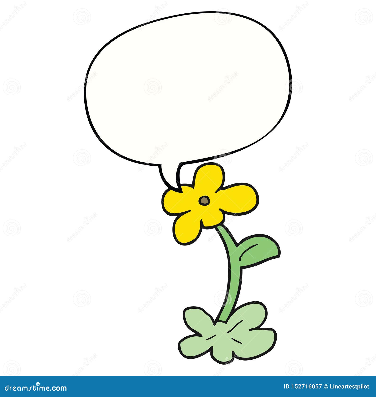 A Creative Cartoon Flower and Speech Bubble Stock Vector - Illustration ...