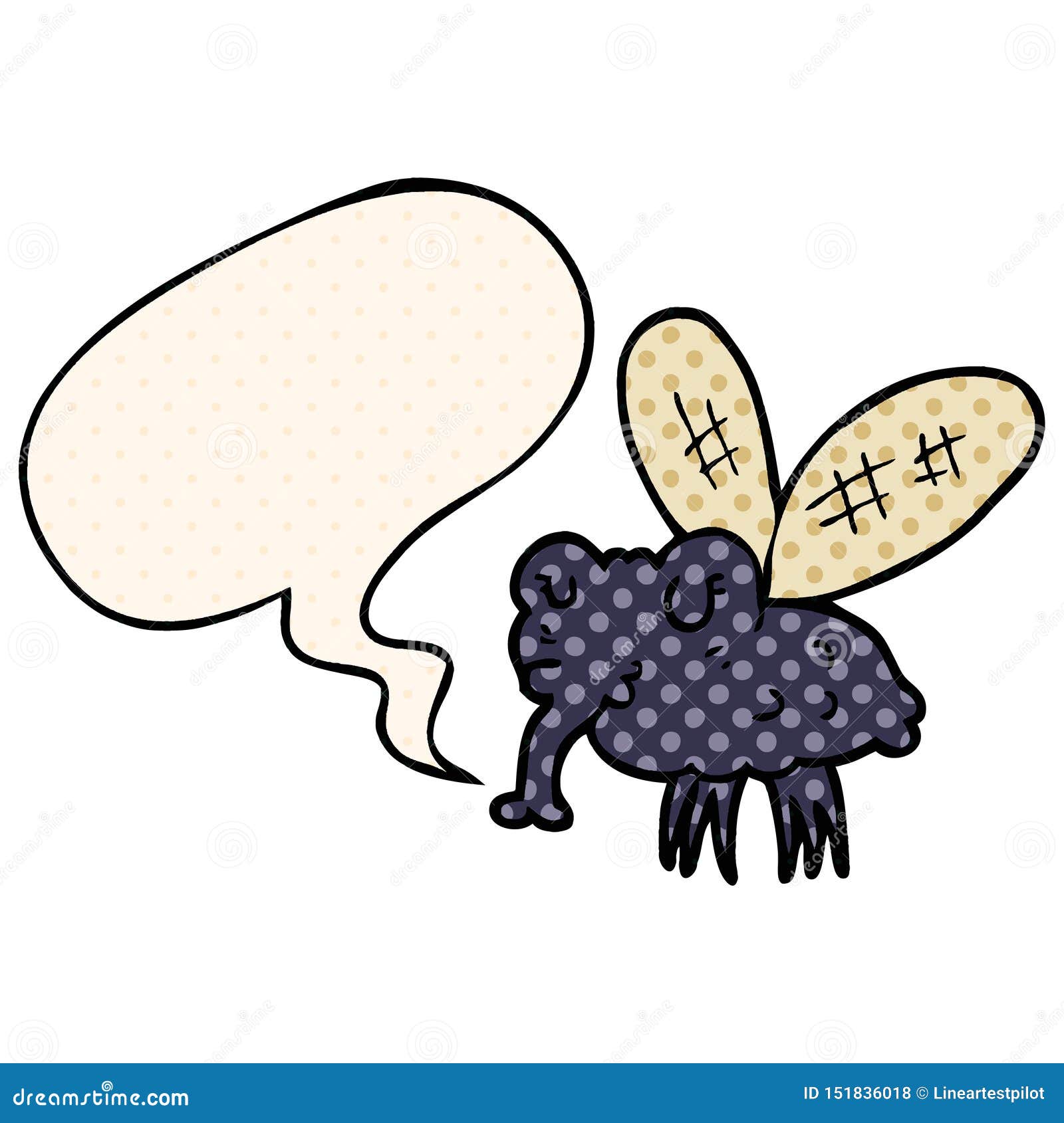 A Creative Cartoon Fly and Speech Bubble in Comic Book Style Stock ...