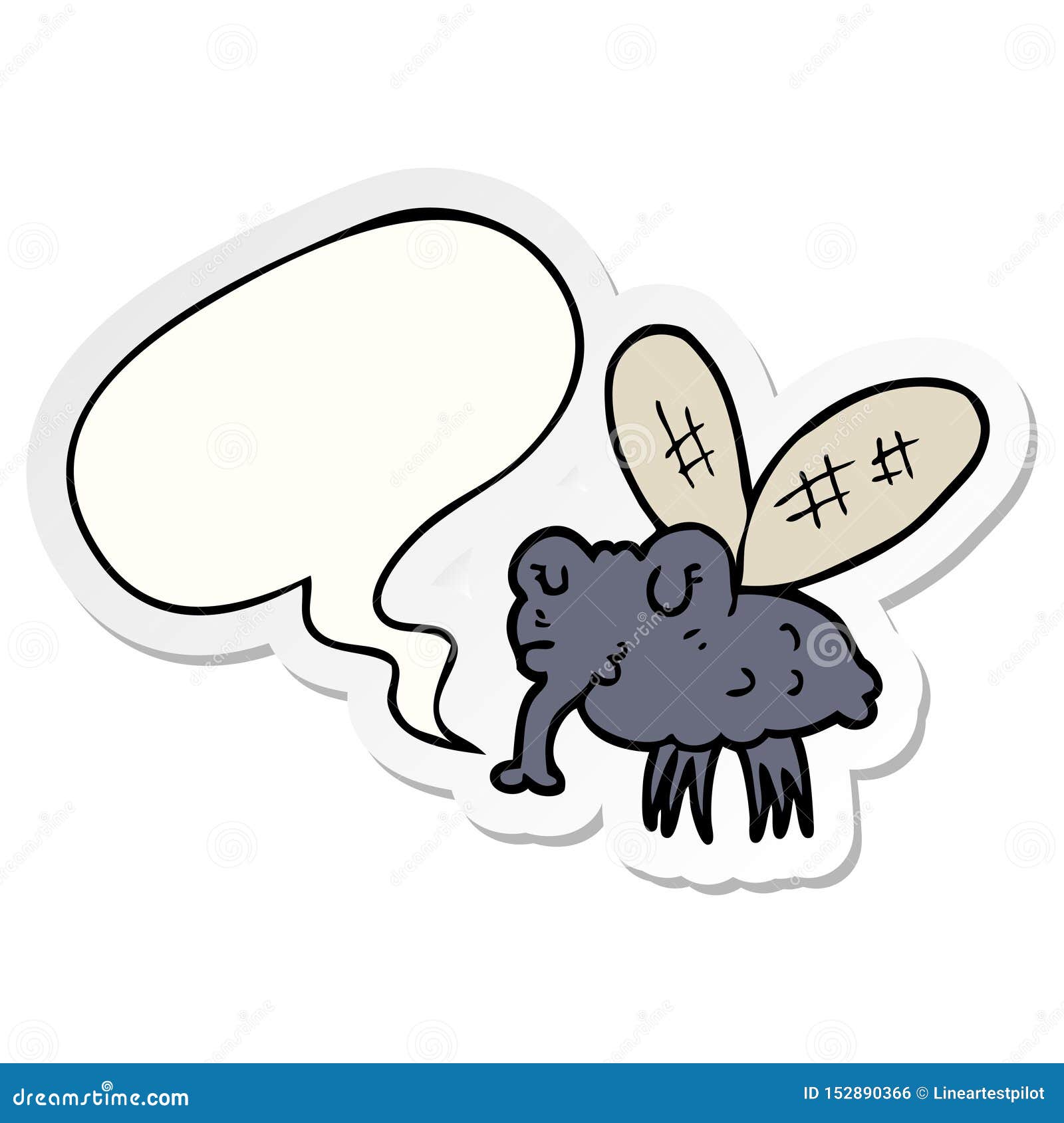 A Creative Cartoon Fly and Speech Bubble Sticker Stock Vector ...