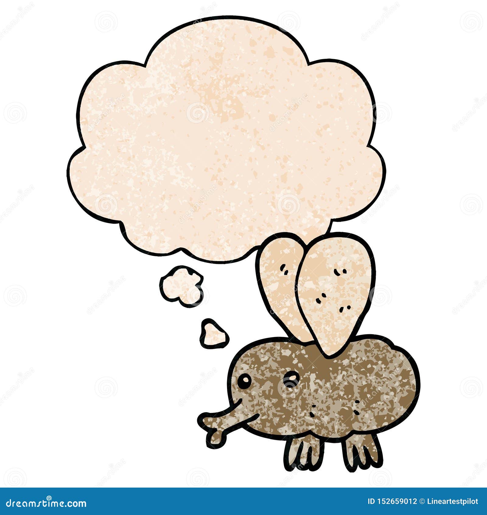 A Creative Cartoon Fly and Thought Bubble in Grunge Texture Pattern ...