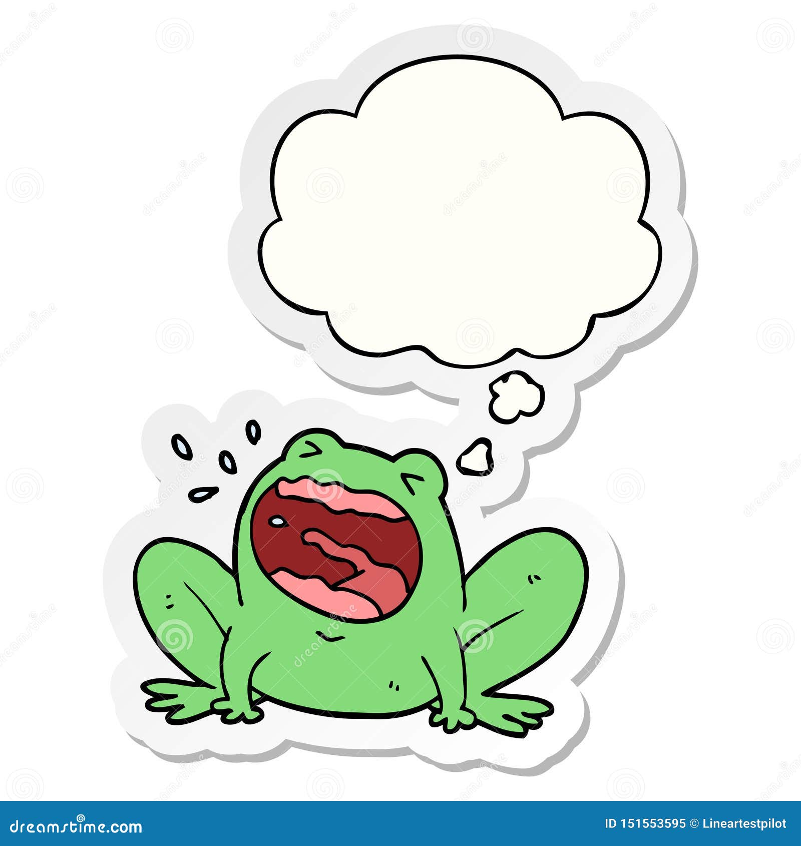 A Creative Cartoon Frog Shouting and Thought Bubble As a Printed ...