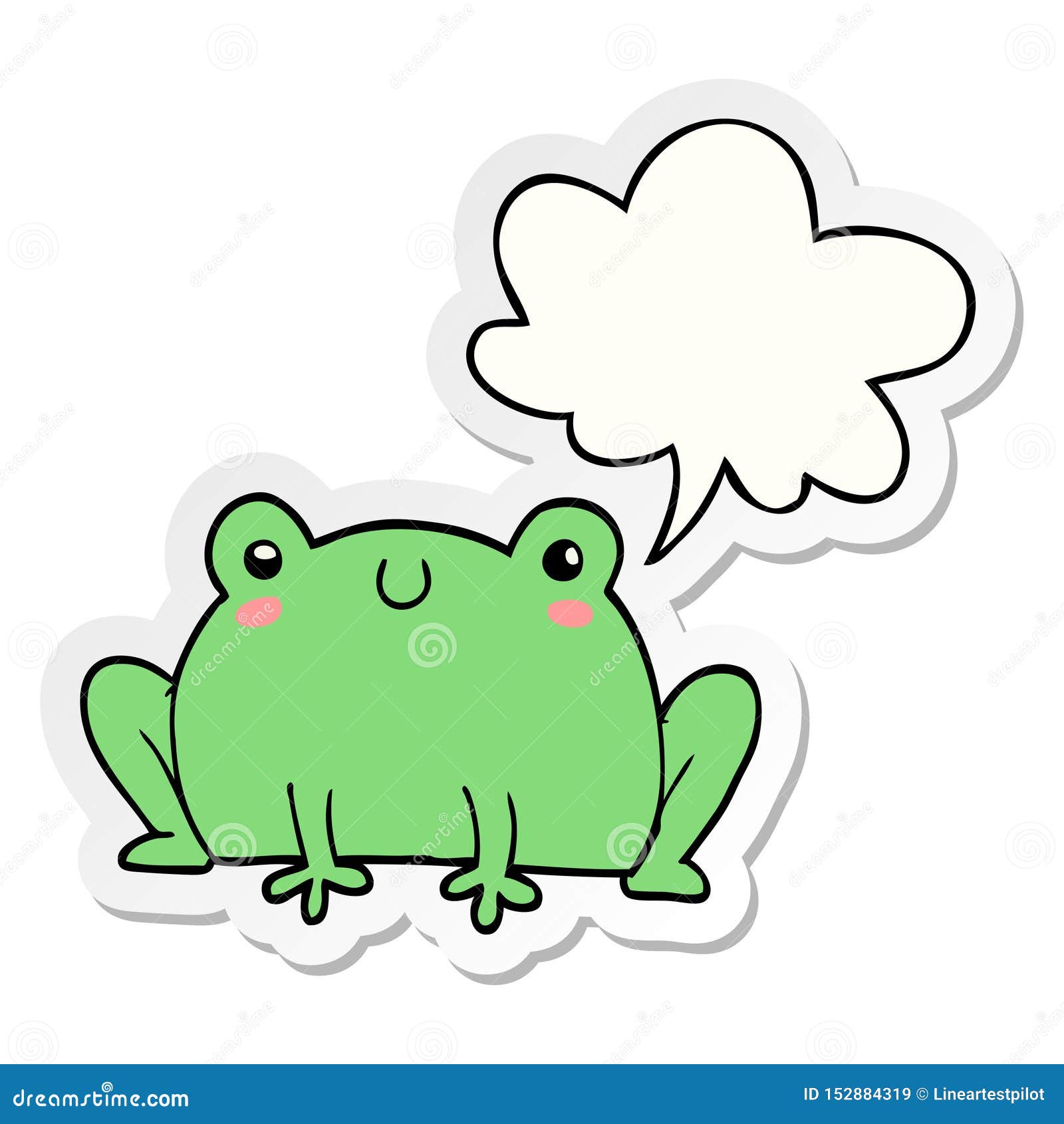 A Creative Cartoon Frog and Speech Bubble Sticker Stock Vector ...