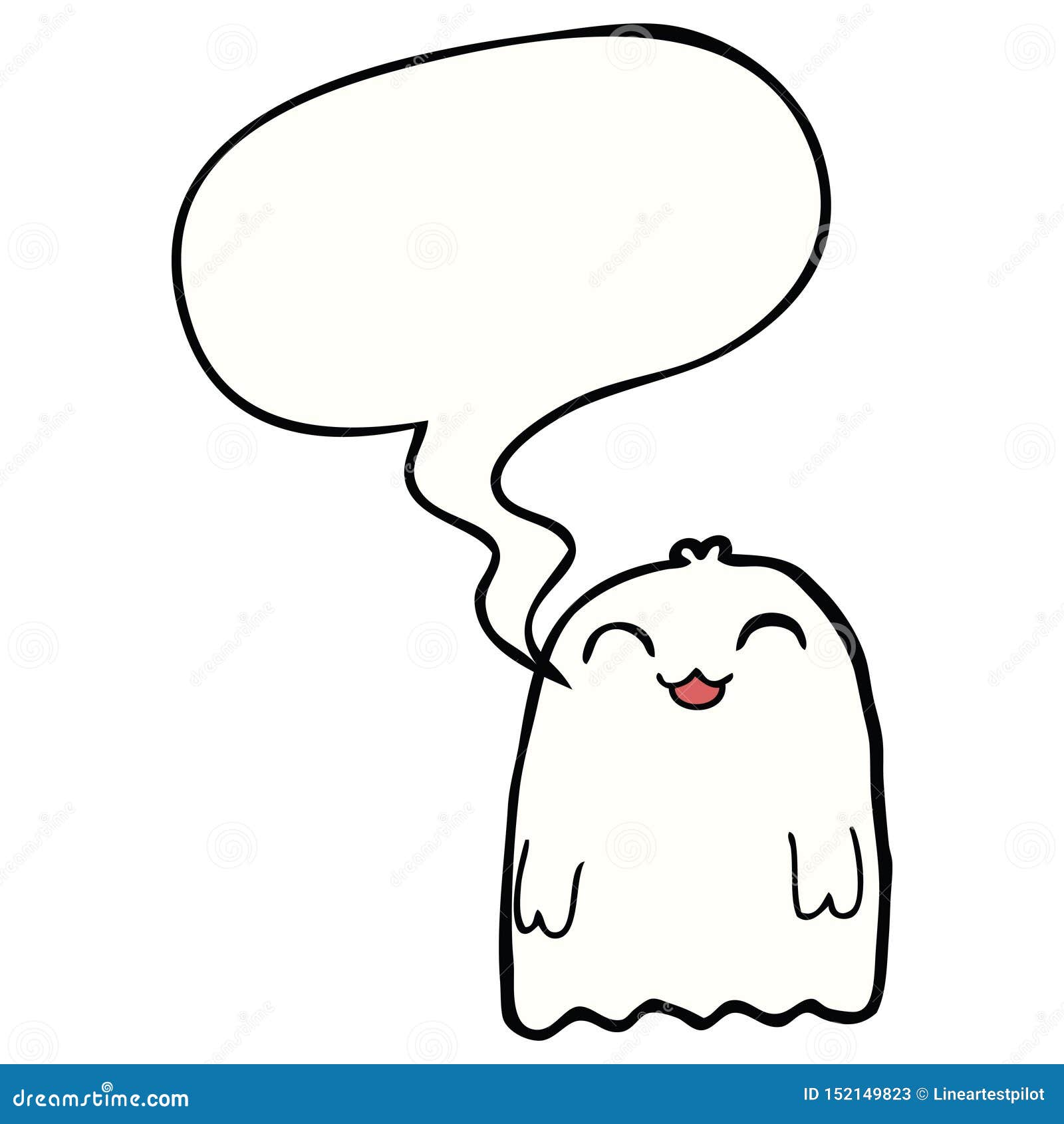 A Creative Cartoon Ghost and Speech Bubble Stock Vector - Illustration of retro, balloon: 152149823