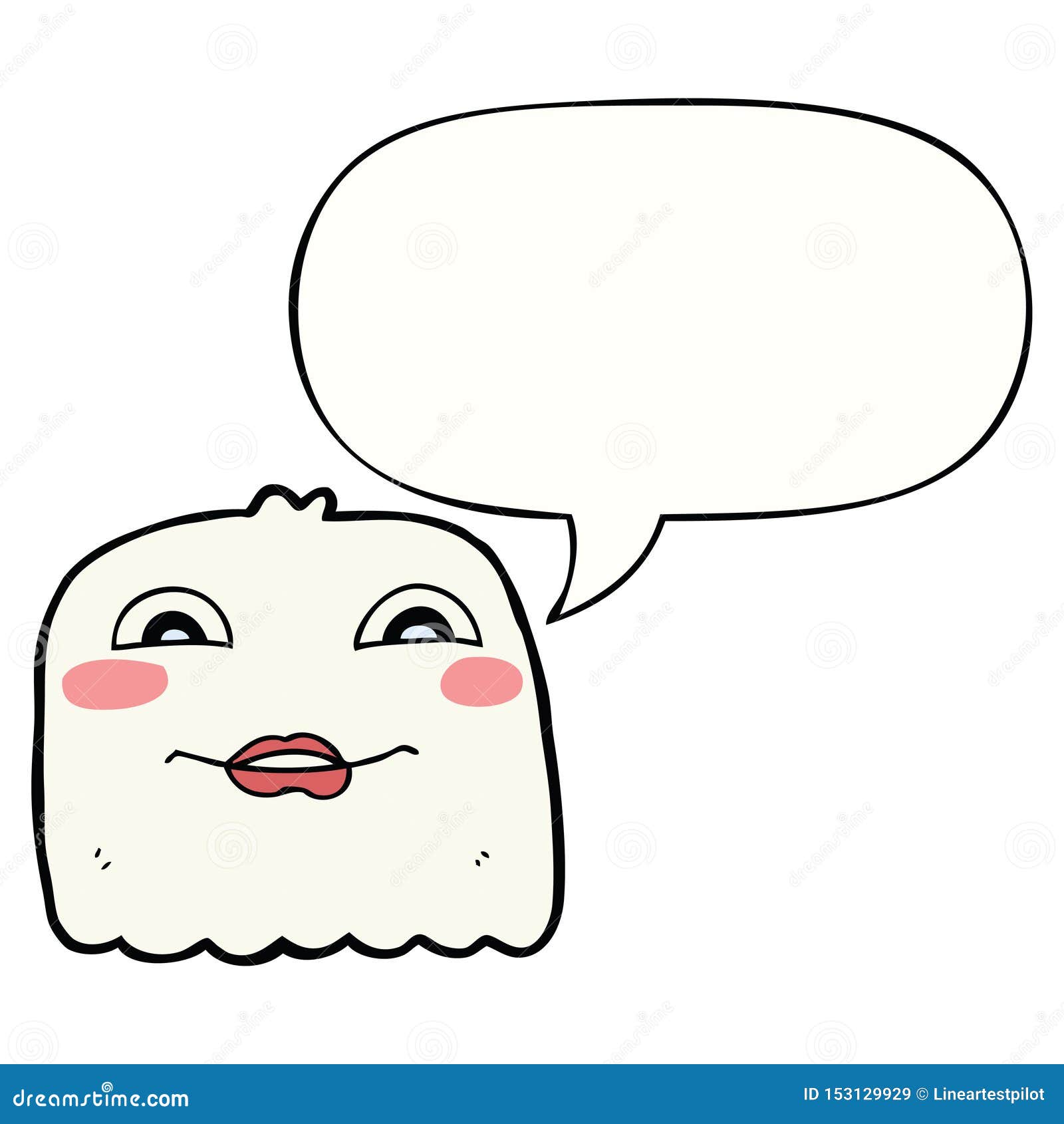 A Creative Cartoon Ghost and Speech Bubble Stock Vector - Illustration ...