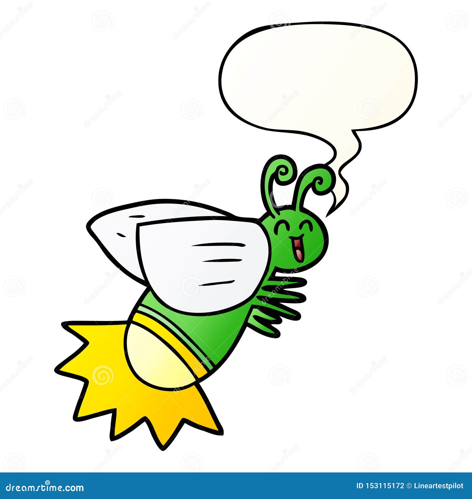 A Creative Cartoon Glow Bug and Speech Bubble in Smooth Gradient Style ...