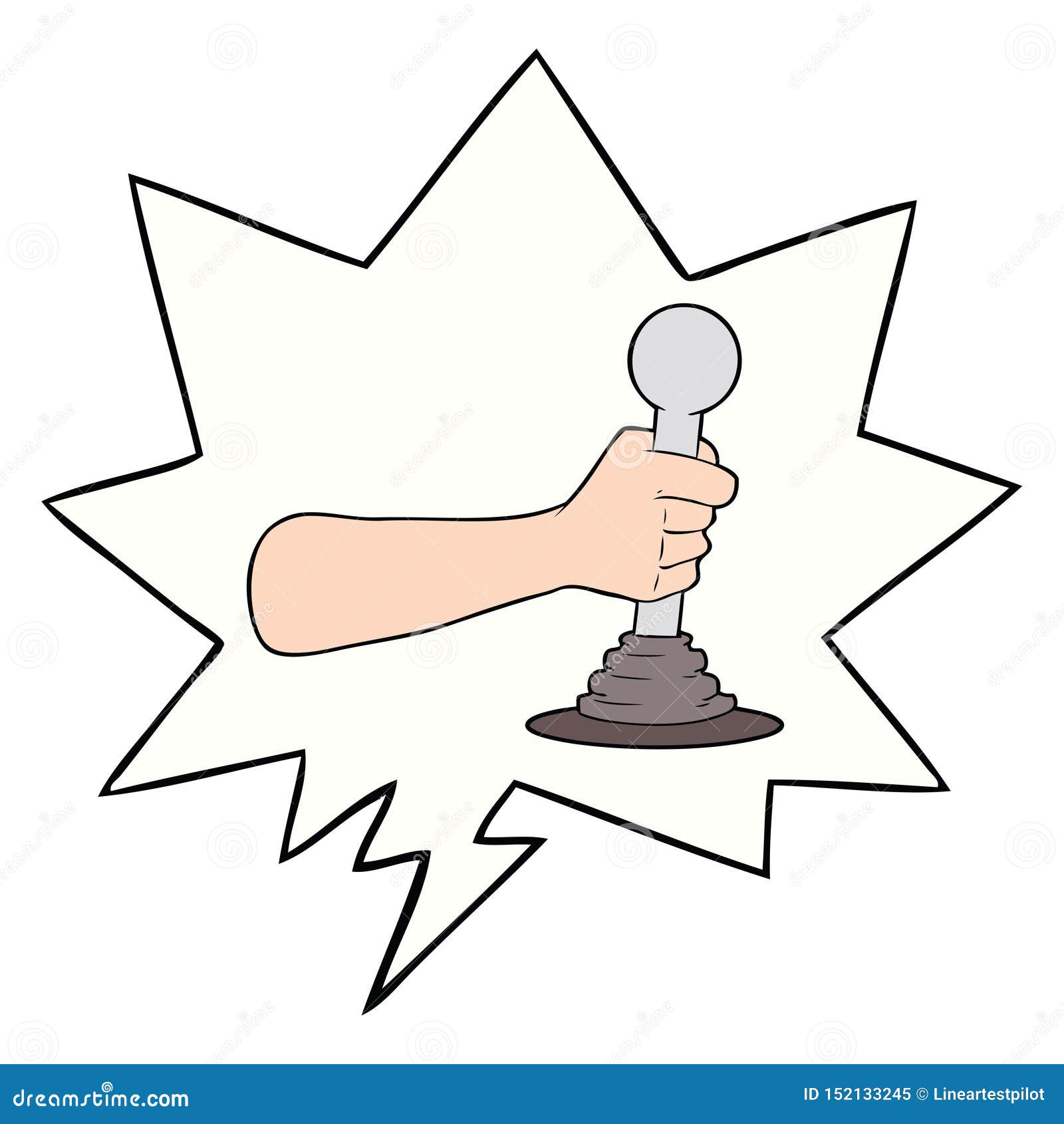 A Creative Cartoon Hand Pulling Lever and Speech Bubble Stock Vector ...